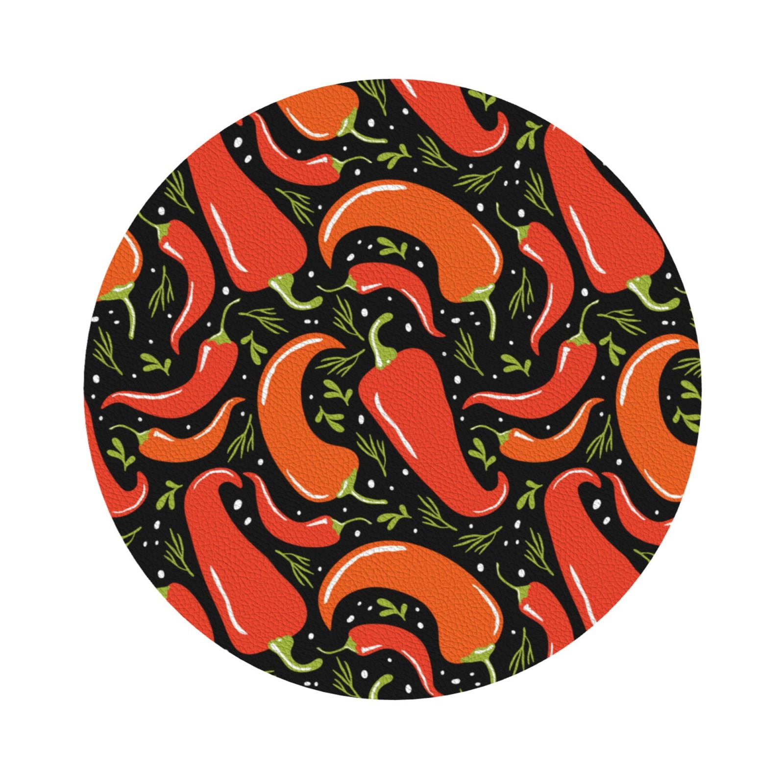 Cauagu Red Hot Chili for Round Coaster,Drink Coasters Set of 4 Leather ...