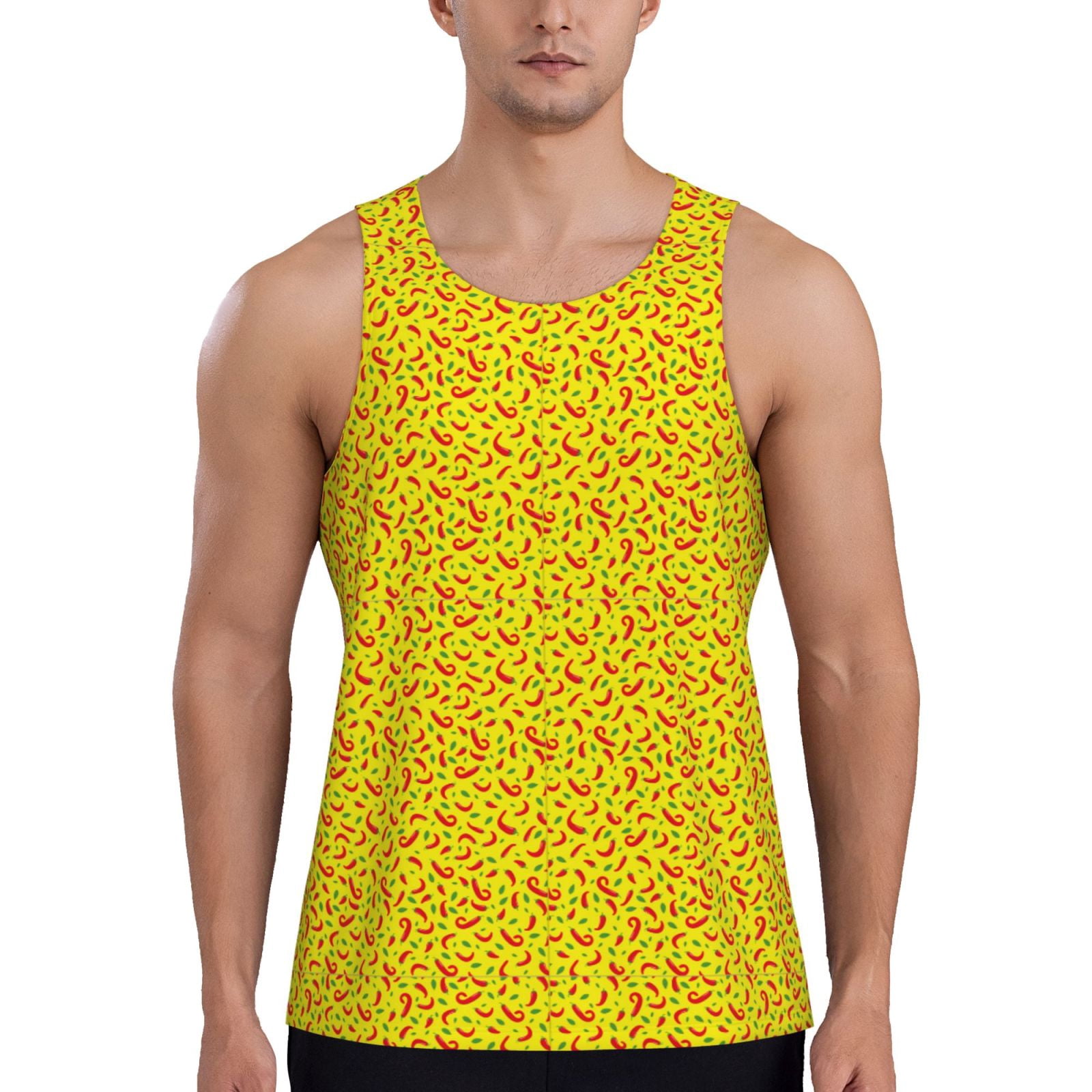 Cauagu Red Hot Chilly Print Men's Sleeveless Muscle Shirts,Tank Tops ...