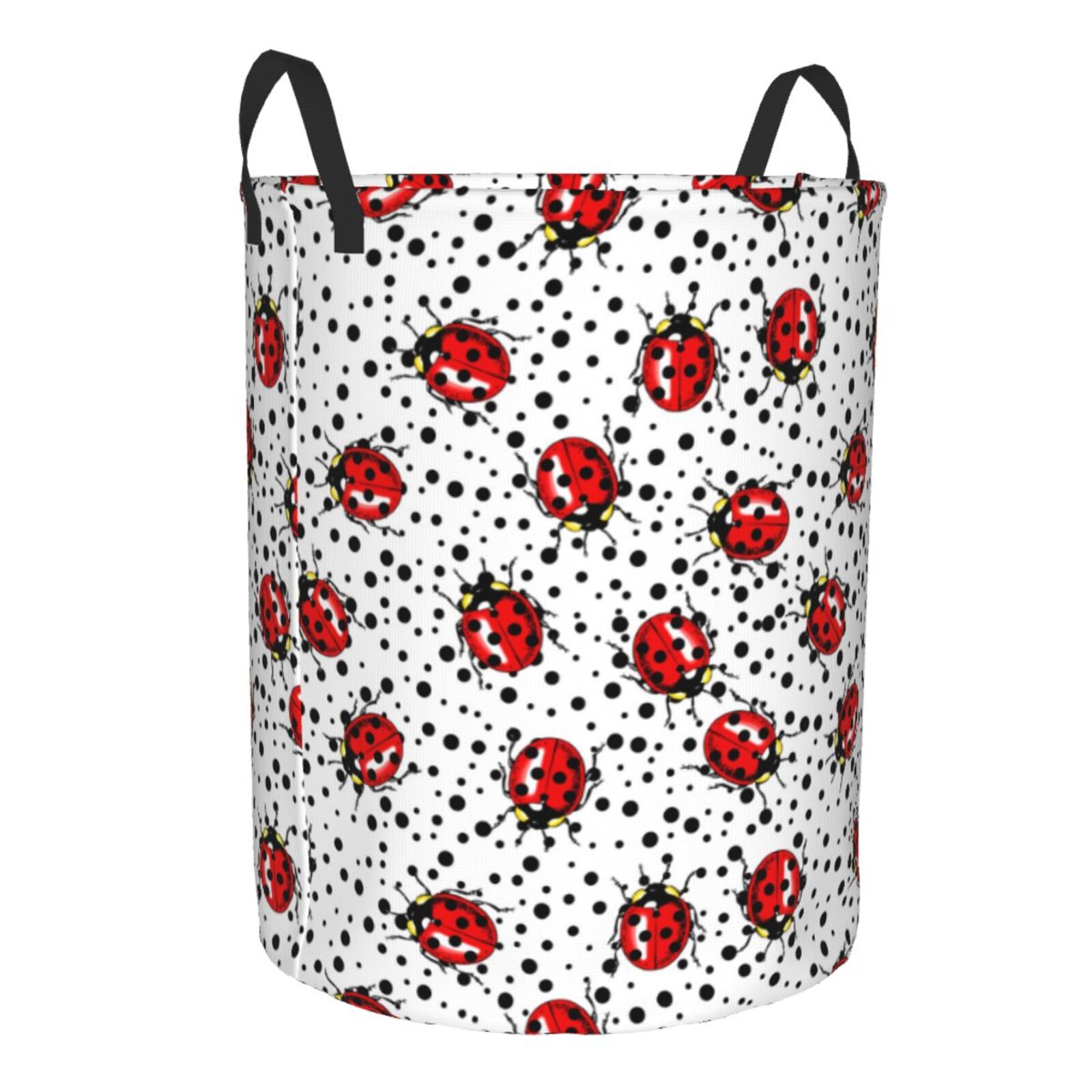 Cauagu Red Ladybugs On Black Dotted for Laundry Basket,Collapsible ...