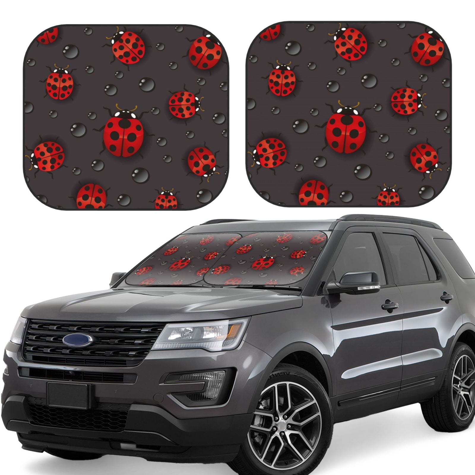 Cauagu Red Ladybugs On Dark Background Cauagu {designName} Print ...