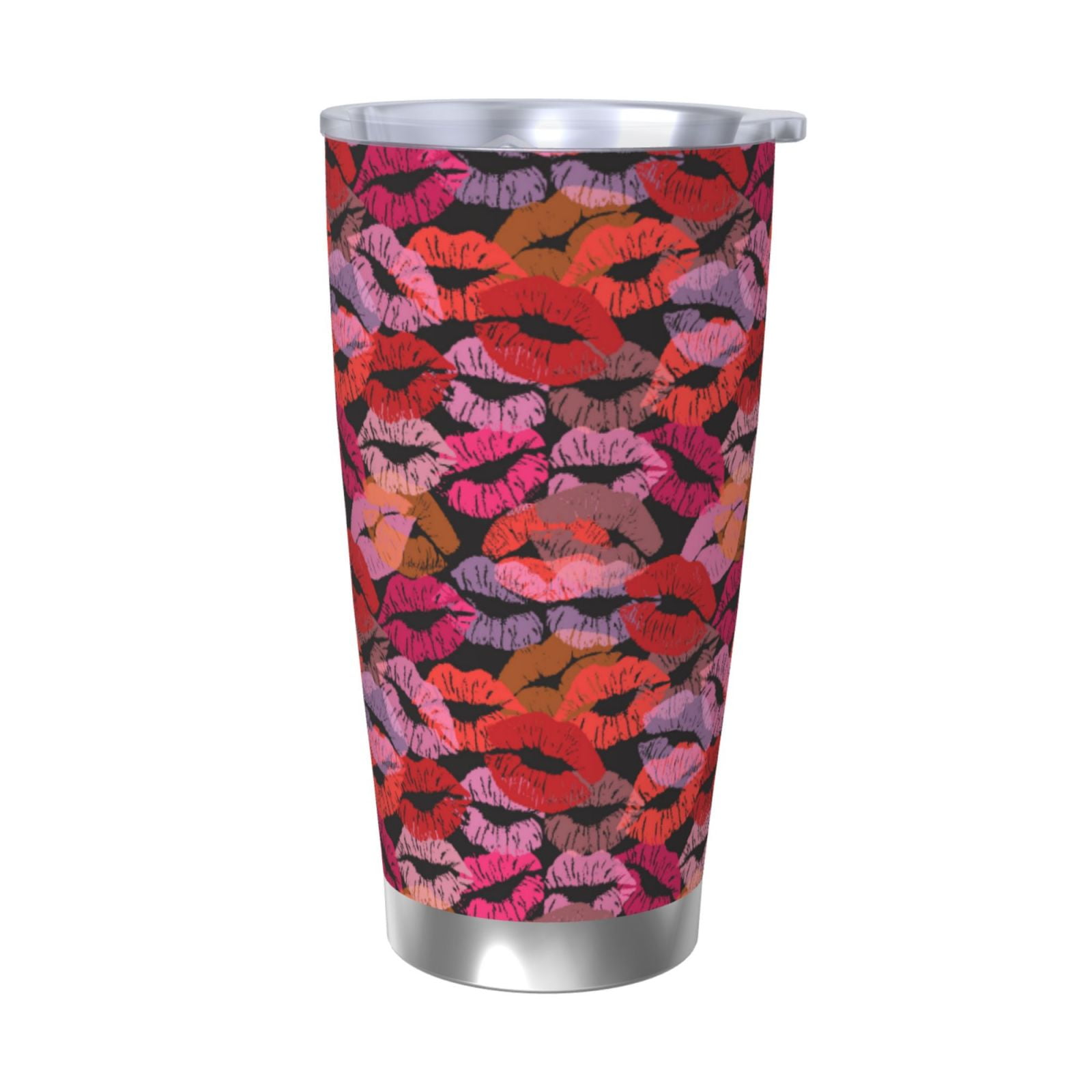 Cauagu Red Lips Kissing Pattern 20oz Tumbler,Stainless Steel Vacuum ...