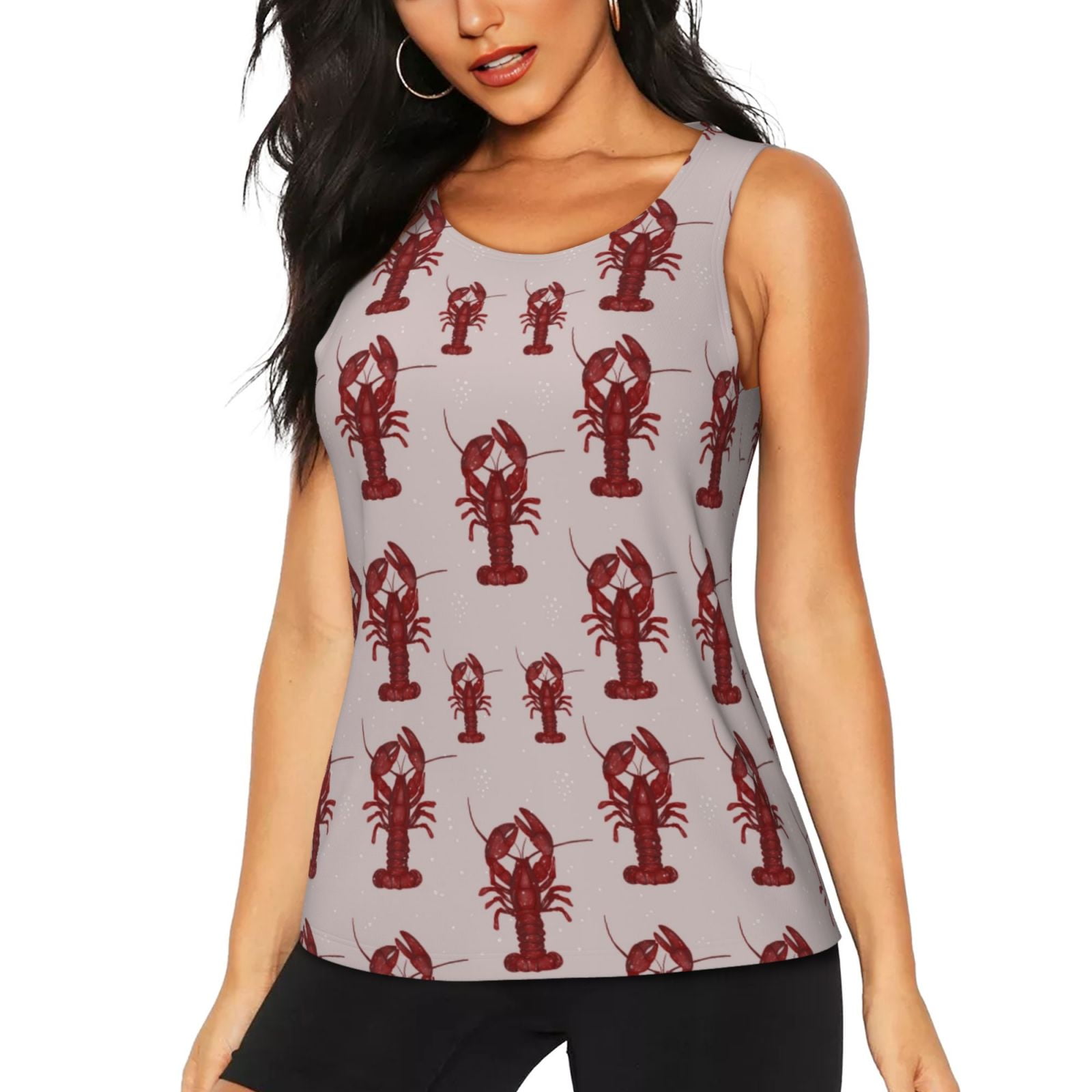 Cauagu Red Lobster With Claws for Women's Workout Tank Tops Sleeveless ...