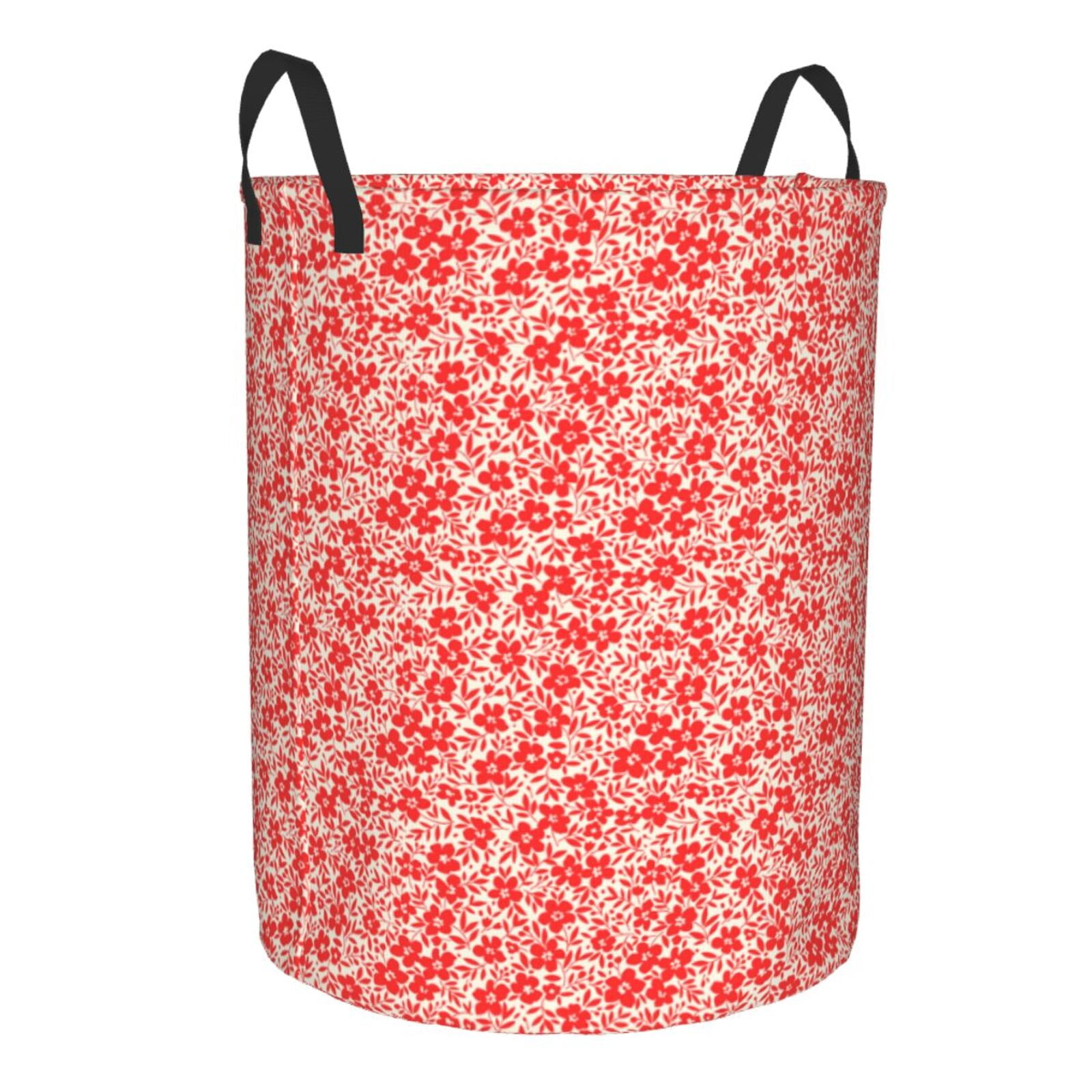 Cauagu Red Pretty Flowers for Laundry Basket,Collapsible Organizer ...