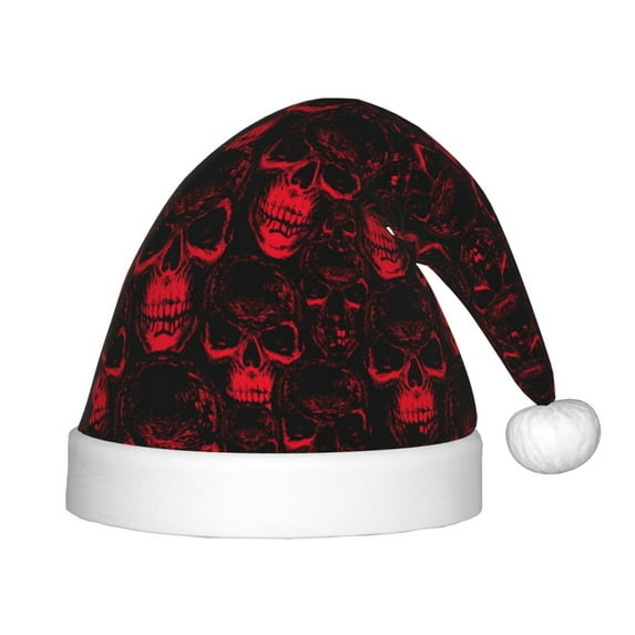 Cauagu Red Skulls 2 Pattern Christmas Hat for Kids,Xmas Holiday Hat ...