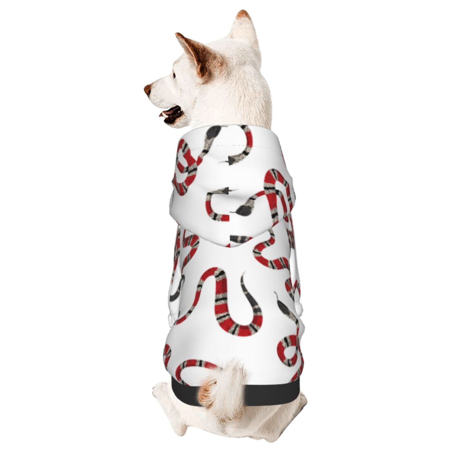 Cauagu Red Snake Pattern Winter Pet Hoodie Sweatshirts- Dog Hoodie ...