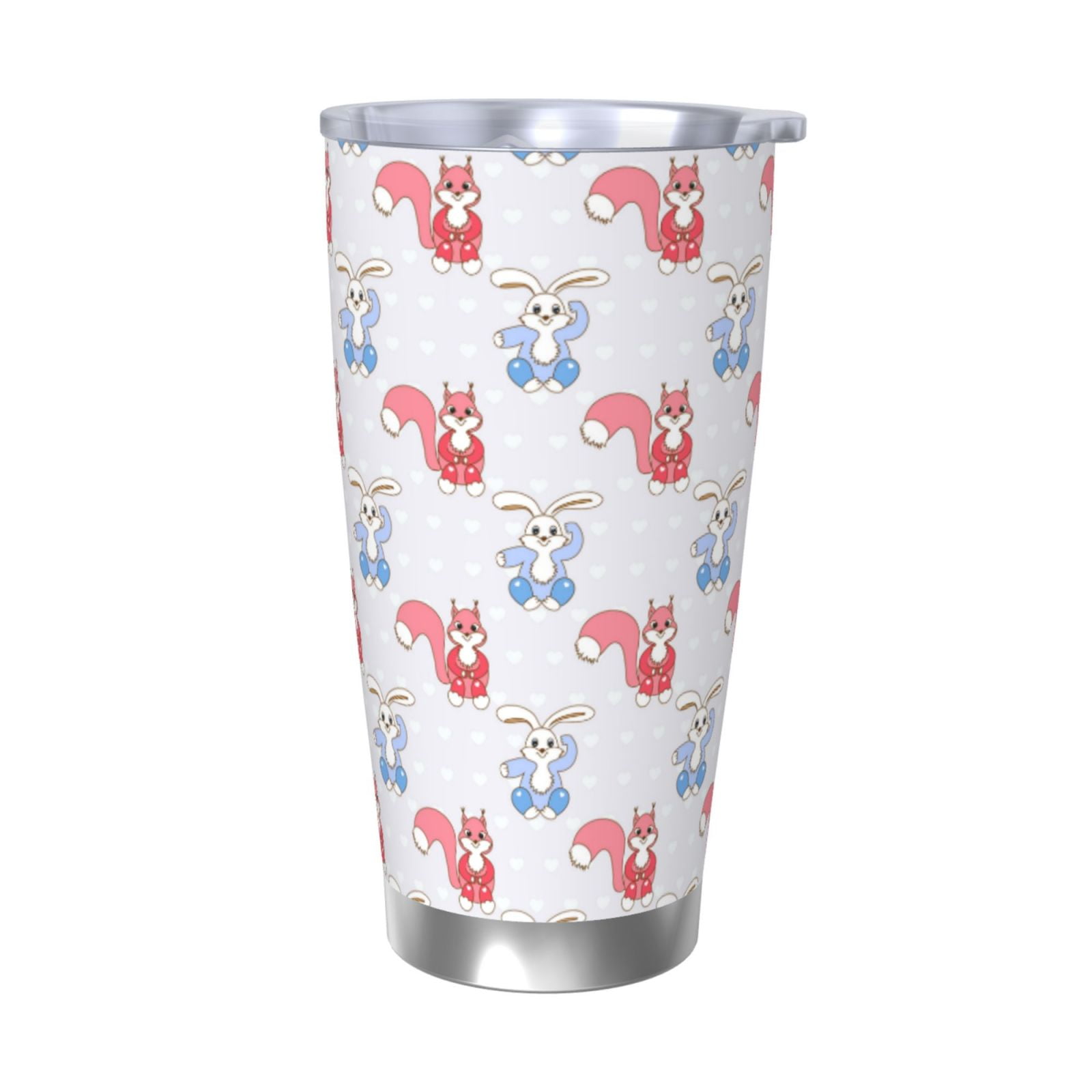 Cauagu Red Squirrel And Blue Rabbit Pattern 20oz Tumbler,Stainless ...
