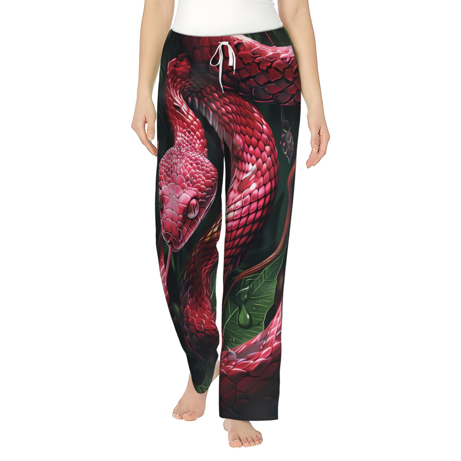 Cauagu Red Viper Jungle Intensity Pajama Pants for Women Loose Fit Wide ...