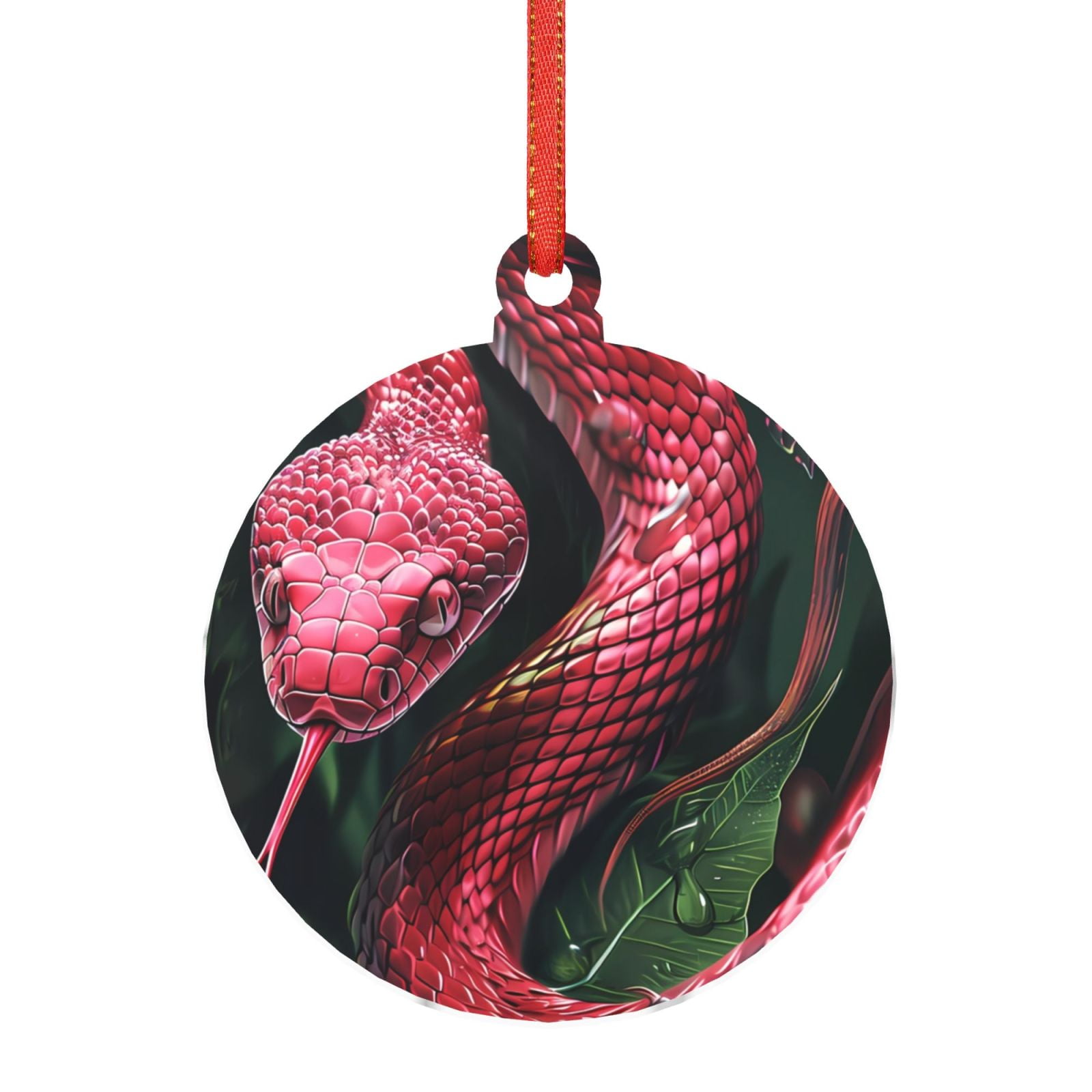 Cauagu Red Viper Jungle Intensity Pattern Acrylic Christmas Pendant,1 ...