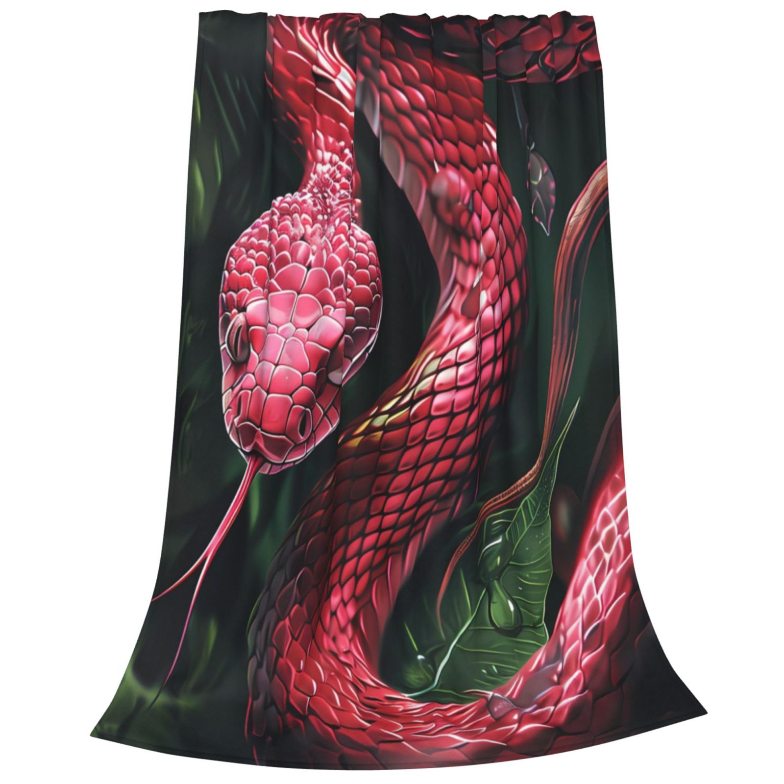 Cauagu Red Viper Jungle Intensity Pattern Flannel Bed Blankets,Fleece ...