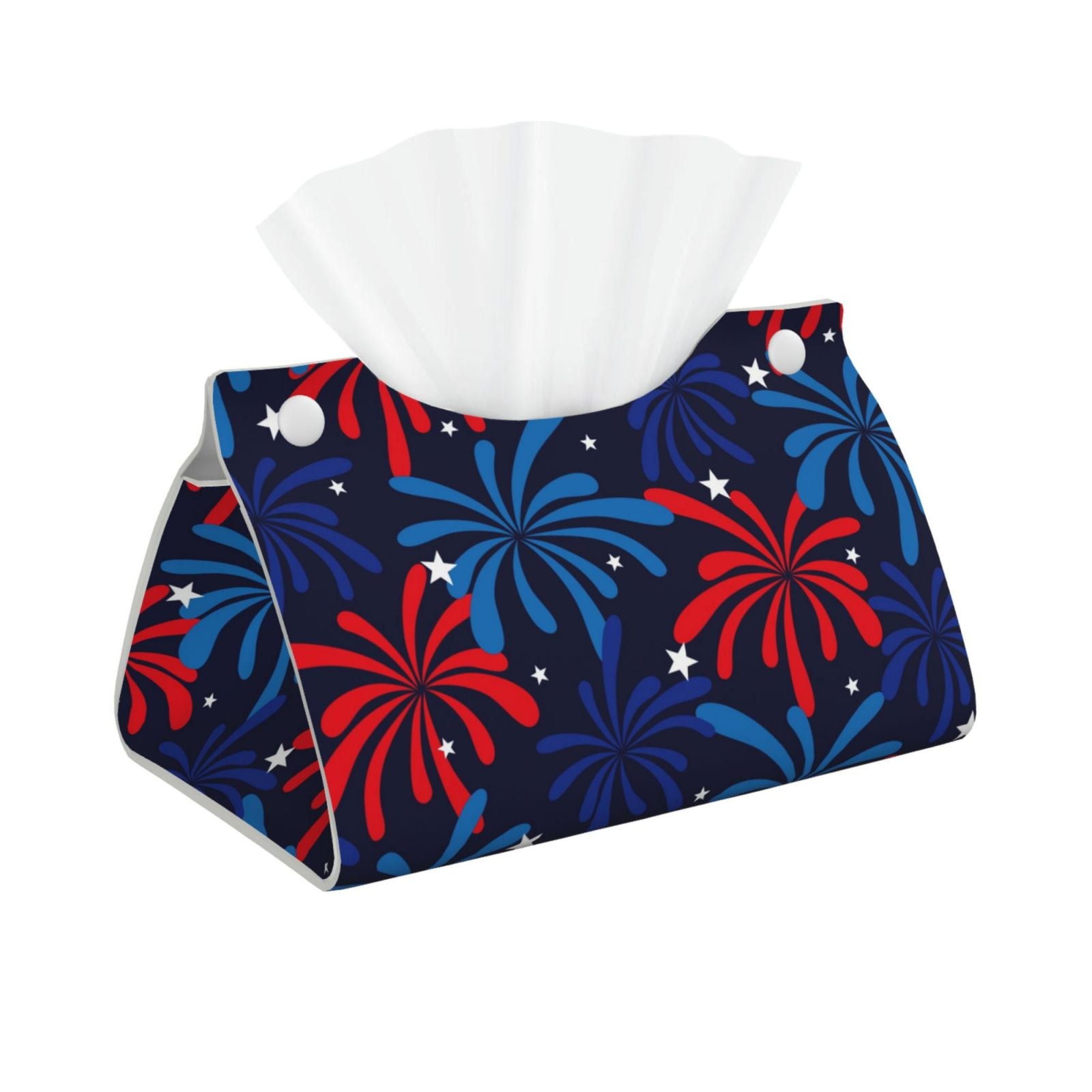 Cauagu Red White Blue Fireworks for Large Tissue Box Cover Rectangular ...