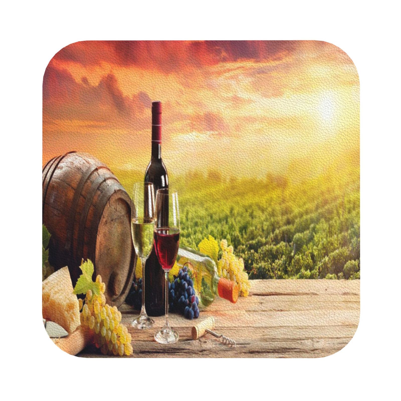 Cauagu Red Wine Glasses for Round Coaster,Drink Coasters Set of 4 ...