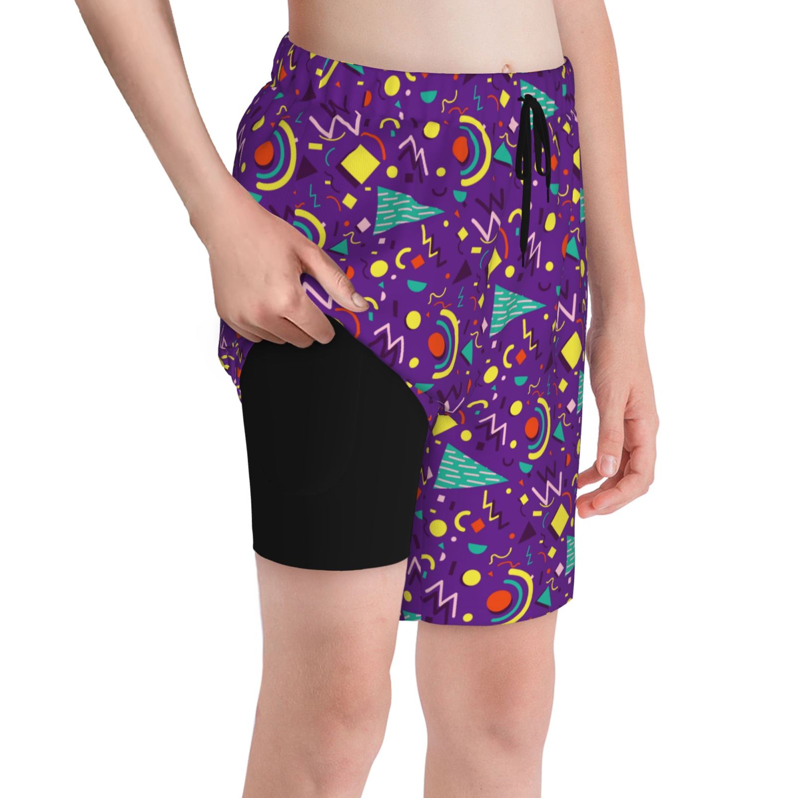 Cauagu Retro 80s Style Print Swim Trunks for Men,Youth Boys Swim Shorts ...
