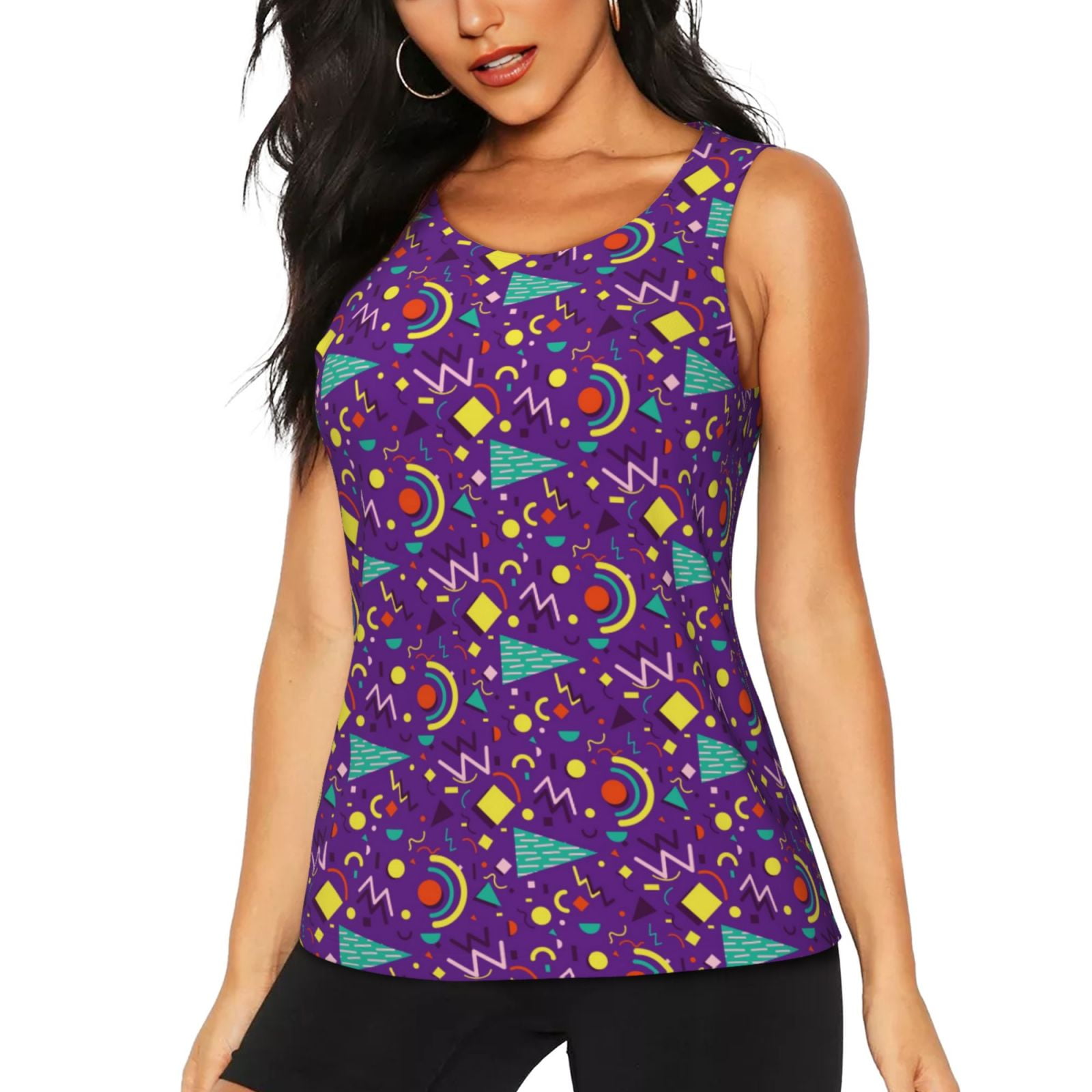 Cauagu Retro 80s Style for Women's Workout Tank Tops Sleeveless Running ...