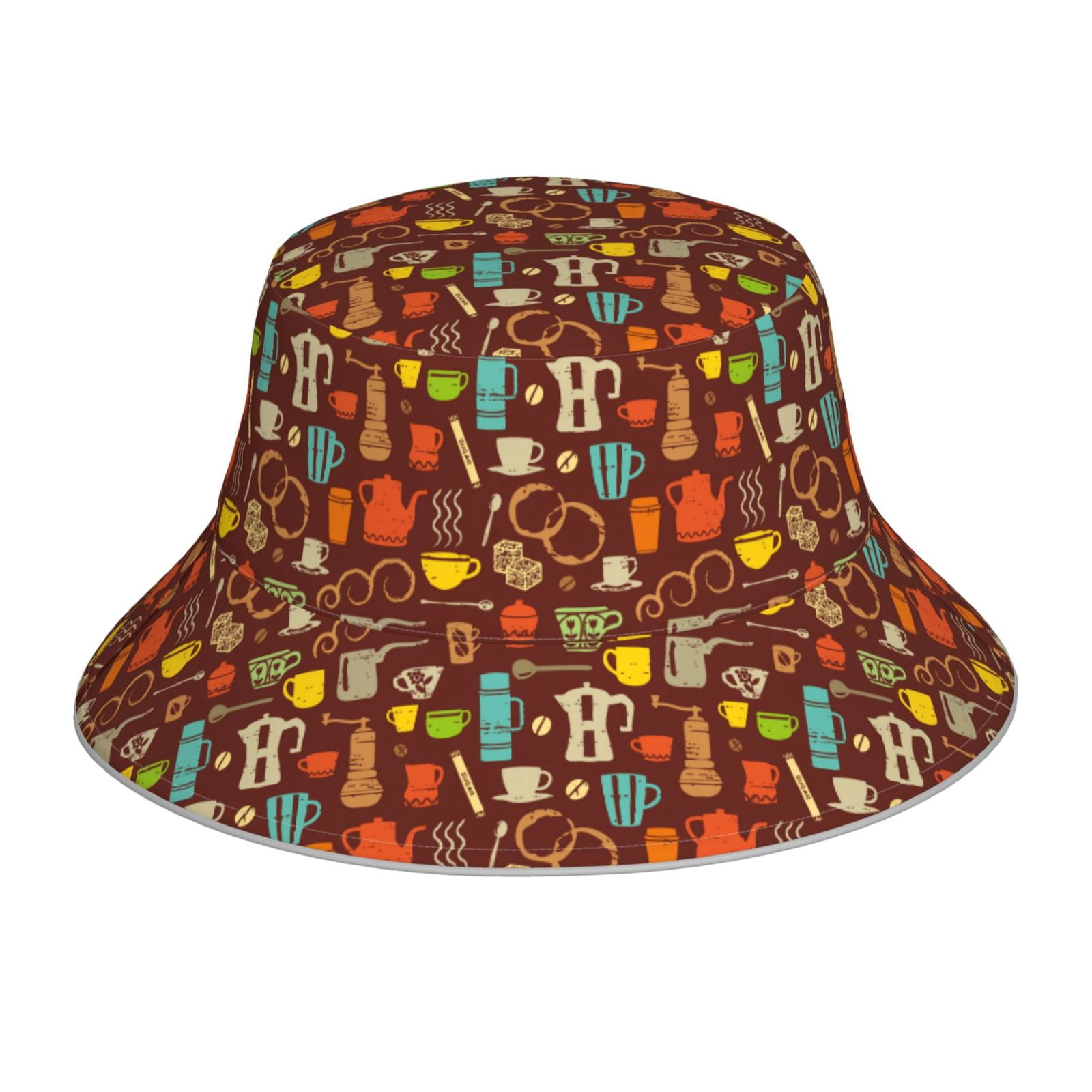 Cauagu Retro Coffee for Unisex Bucket Hat,Outdoor Summer Beach Fishing ...
