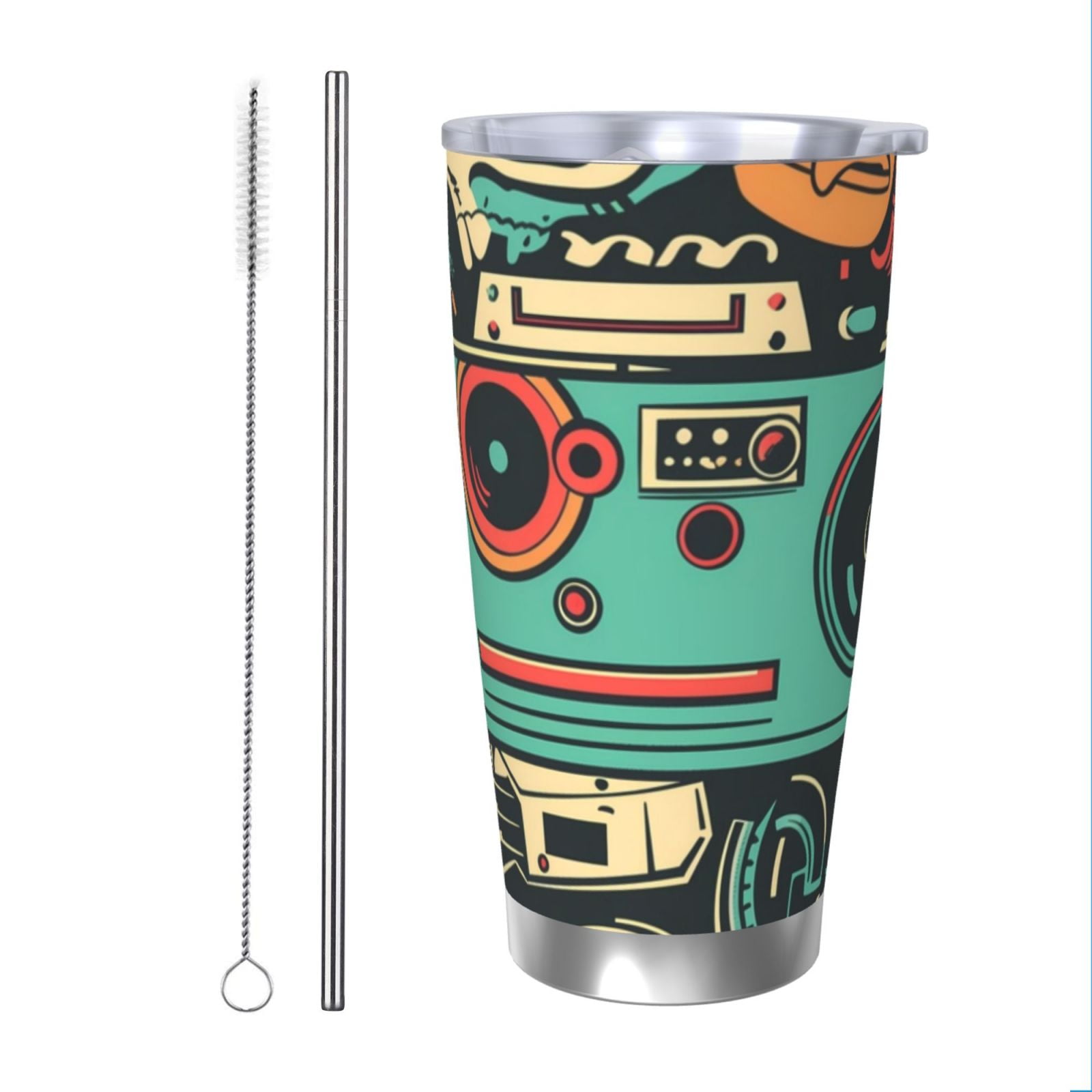 Cauagu Retro Pop Art Collage Pattern 20oz Tumbler,Stainless Steel ...