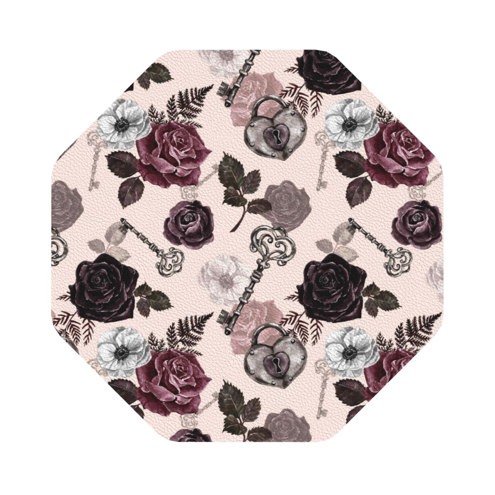 Cauagu Retro Red Black Roses for Round Coaster,Drink Coasters Set of 4 ...