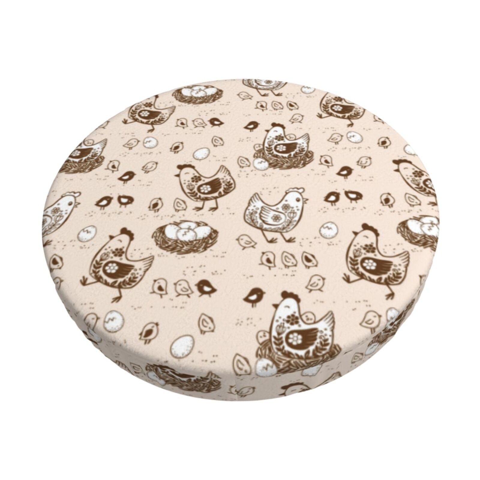 Cauagu Retro Rooster Print Round Stool Covers,Seat Cushion for Round ...