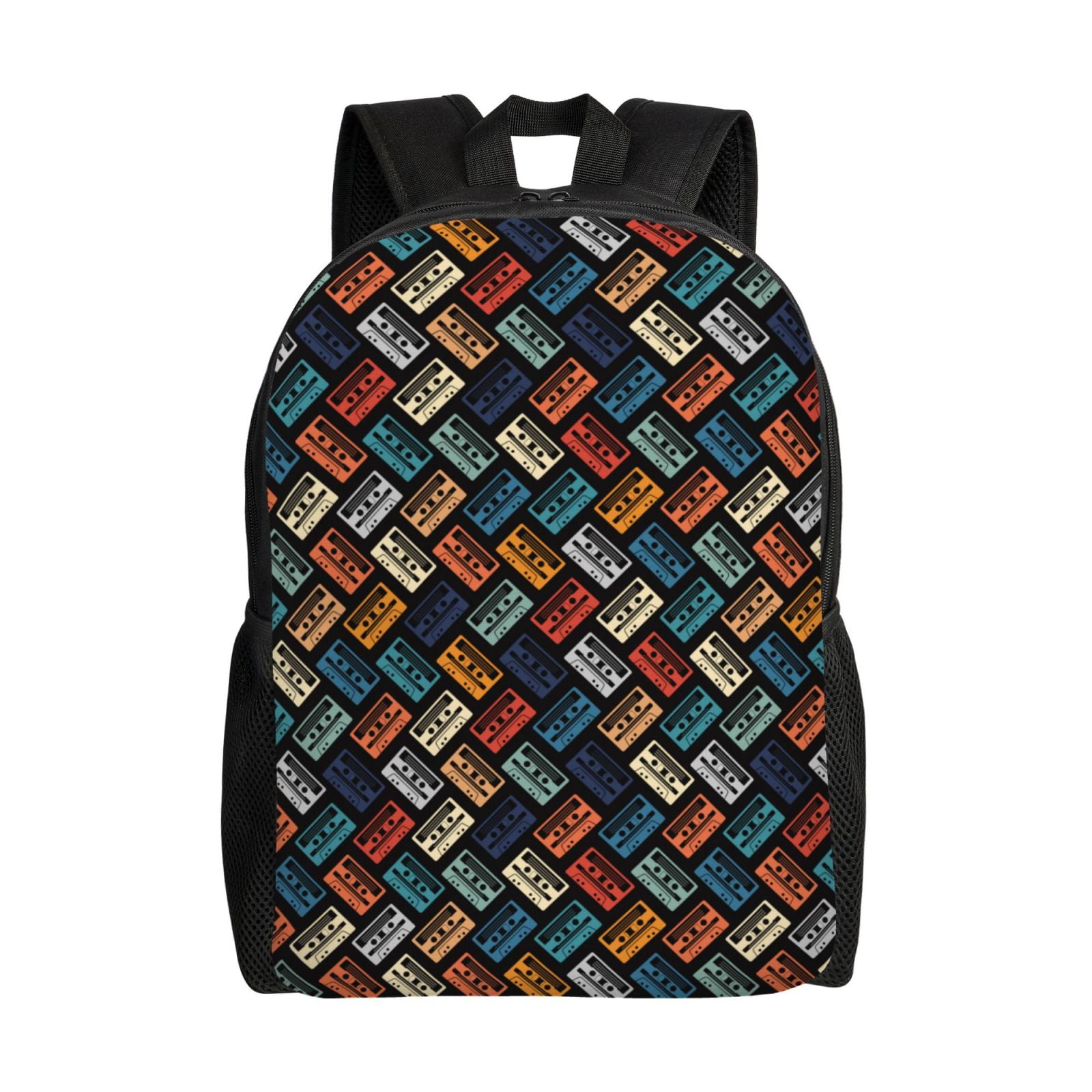 Cauagu Retro Tape Print Backpacks,Travel Daypack Casual Laptop Backpack ...