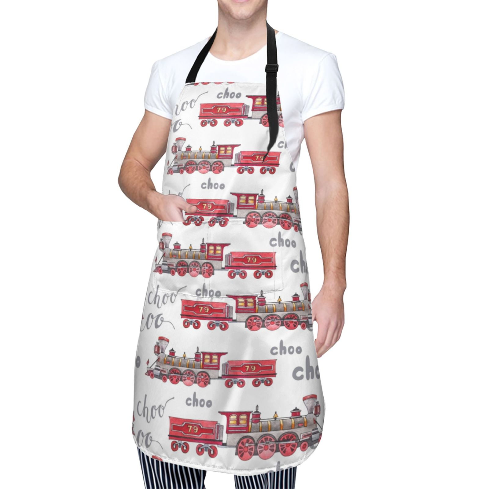 Cauagu Retro Train Aprons with Pockets,Waterproof Apron for Women ...