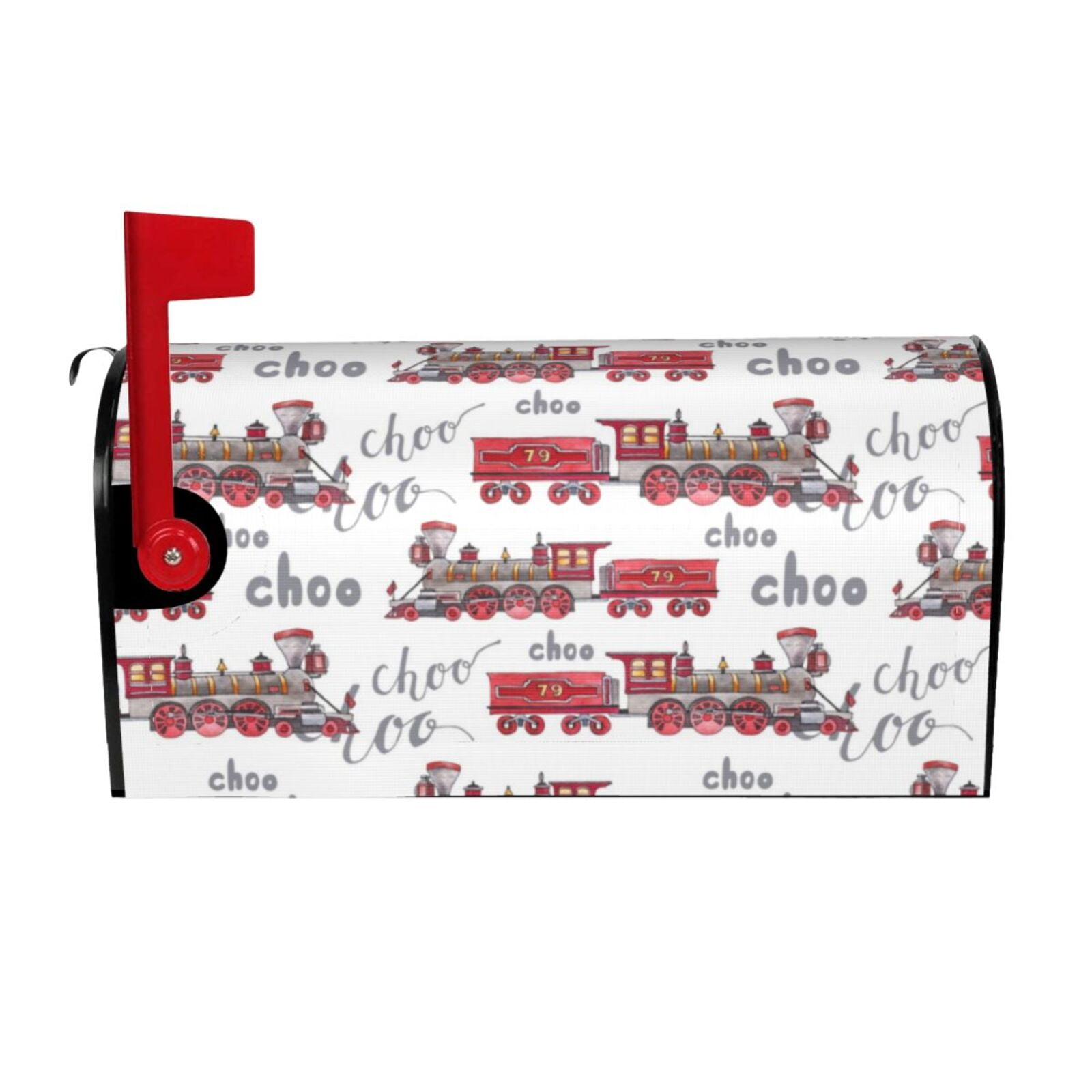 Cauagu Retro Train Pattern Magnetic Mailbox Covers, Mailbox Cover ...
