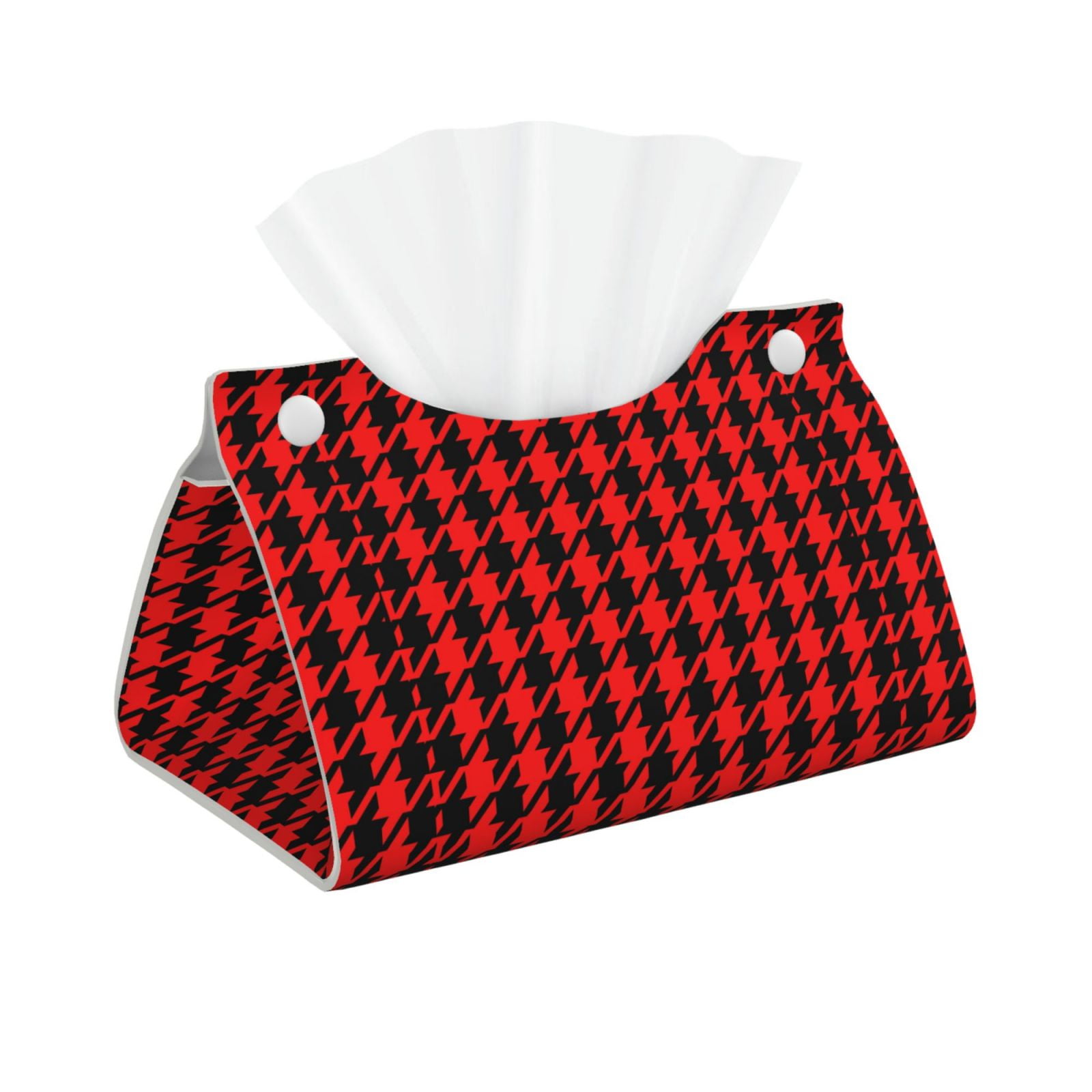 Cauagu Retro red and Black Houndstooth for Large Tissue Box Cover ...