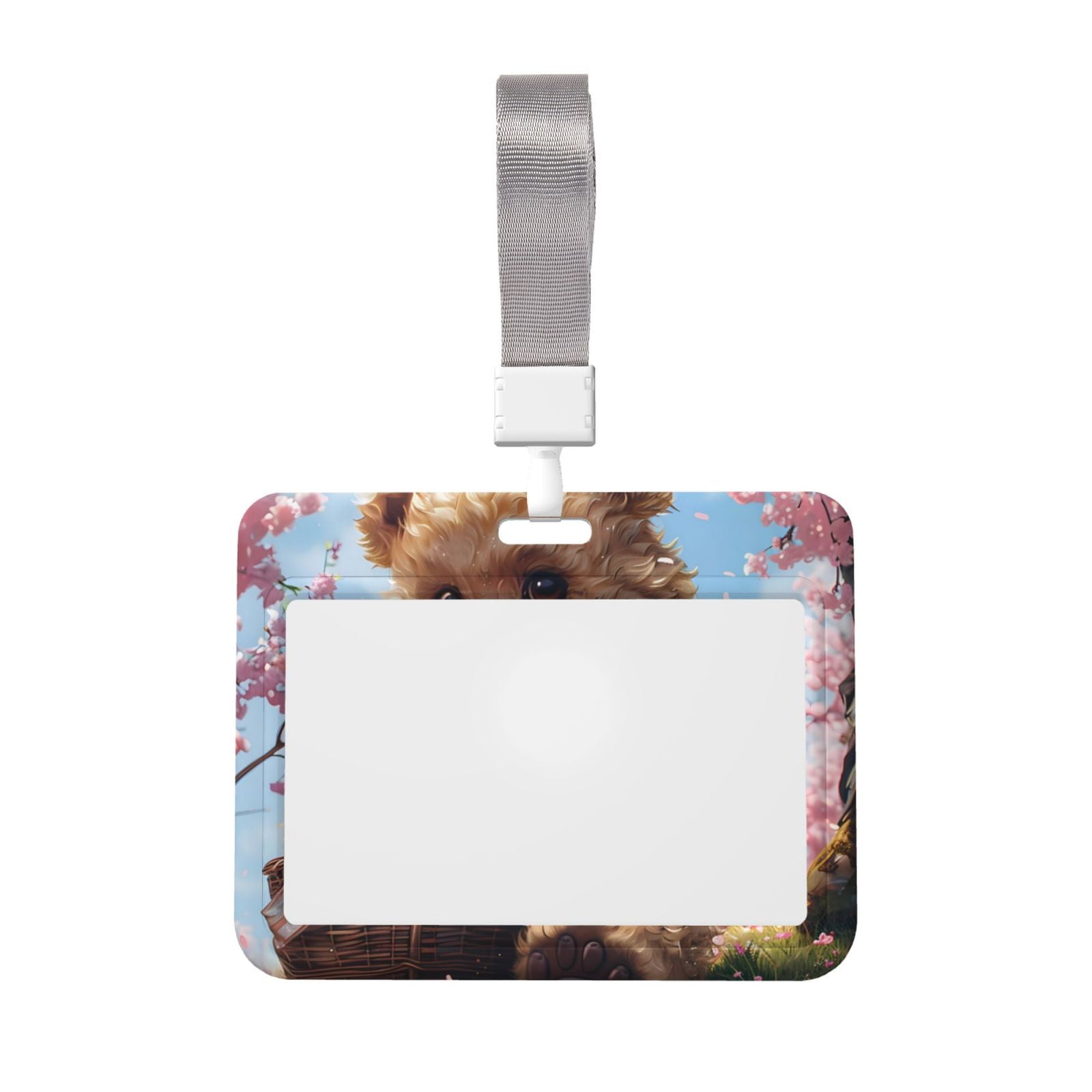 Cauagu Romantic Floral Bear for ID Badge Holder,Badge Holder with ...