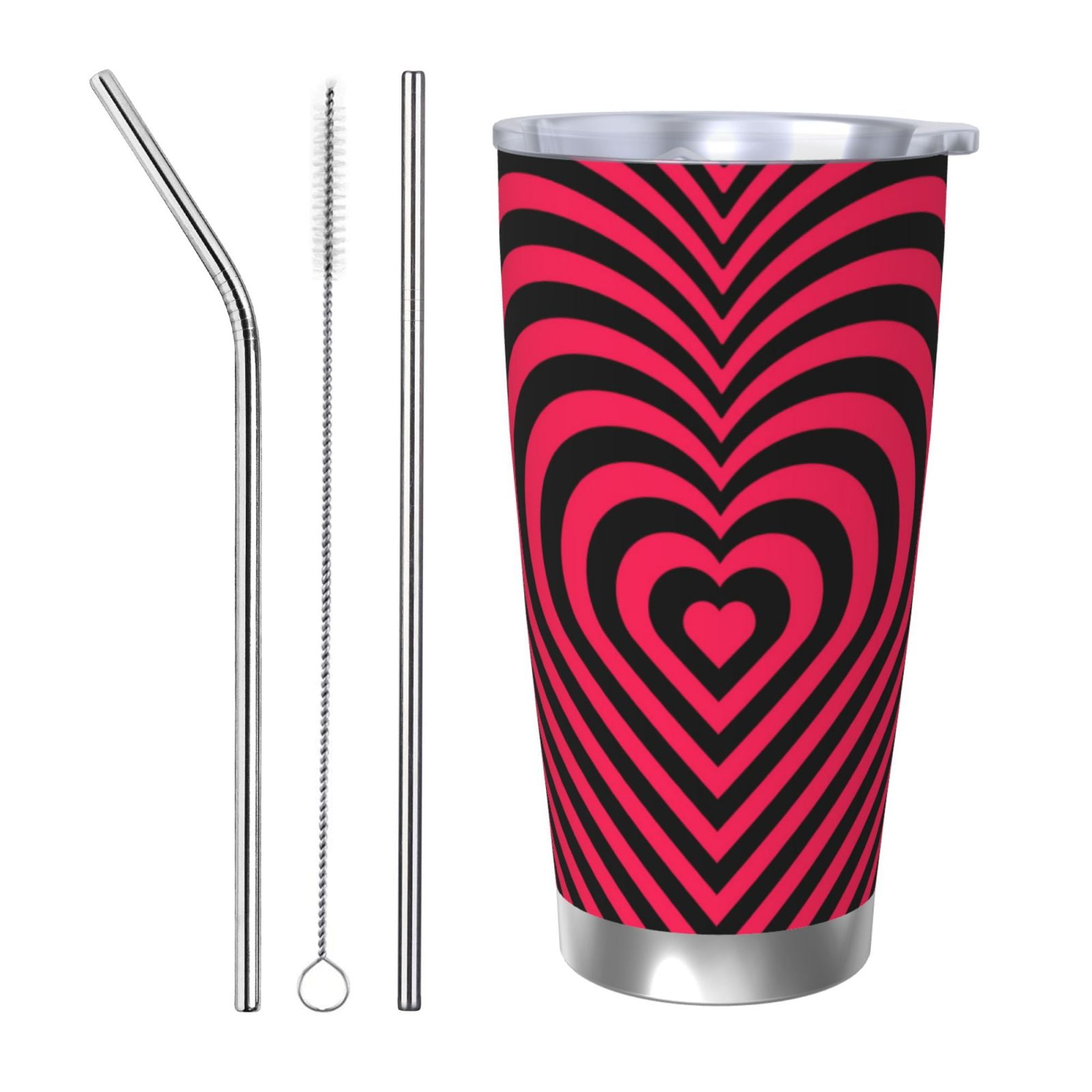 Cauagu Romantic Heart Pattern 20oz Tumbler,Stainless Steel Vacuum ...
