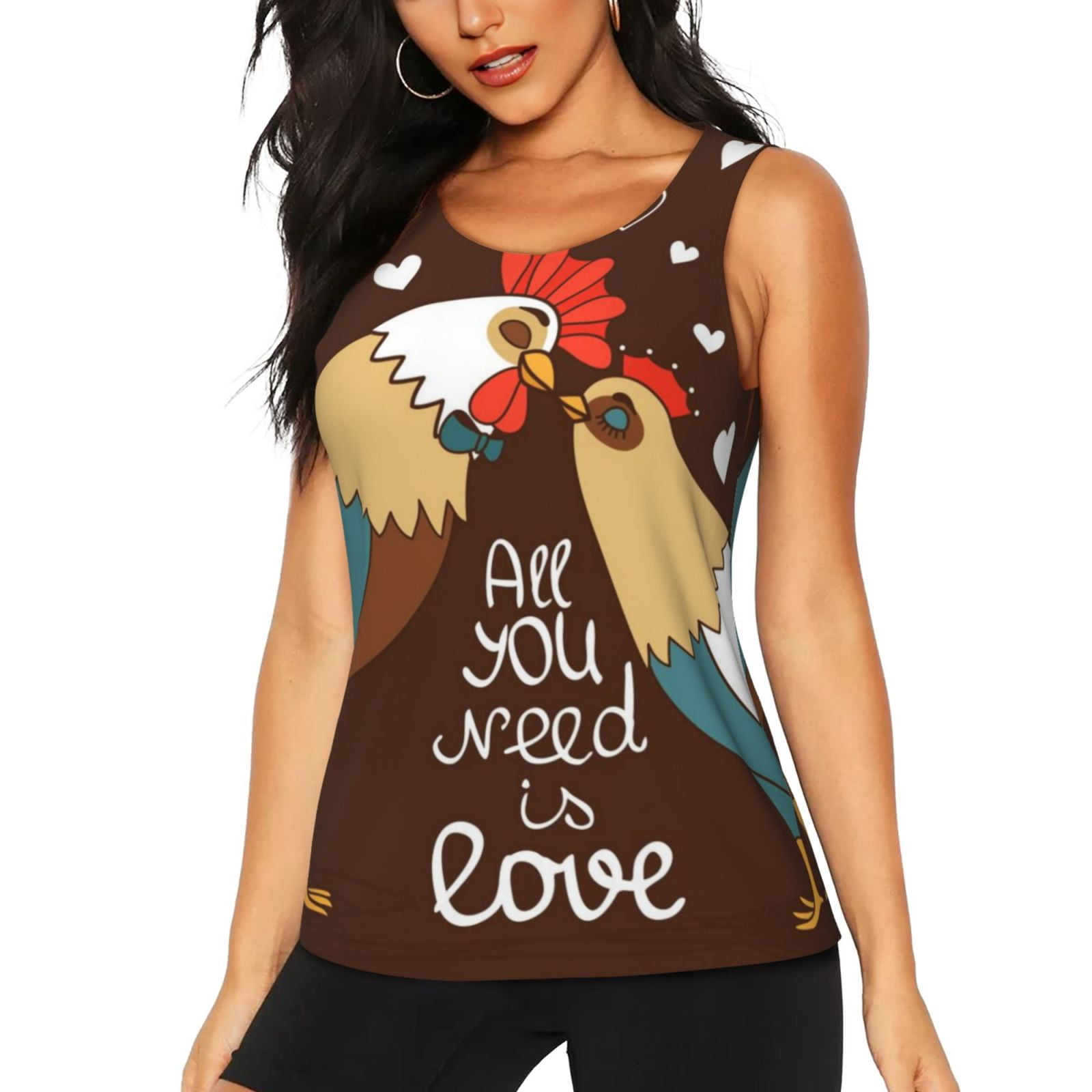 Cauagu Rooster And Chicken for Women's Workout Tank Tops Sleeveless ...