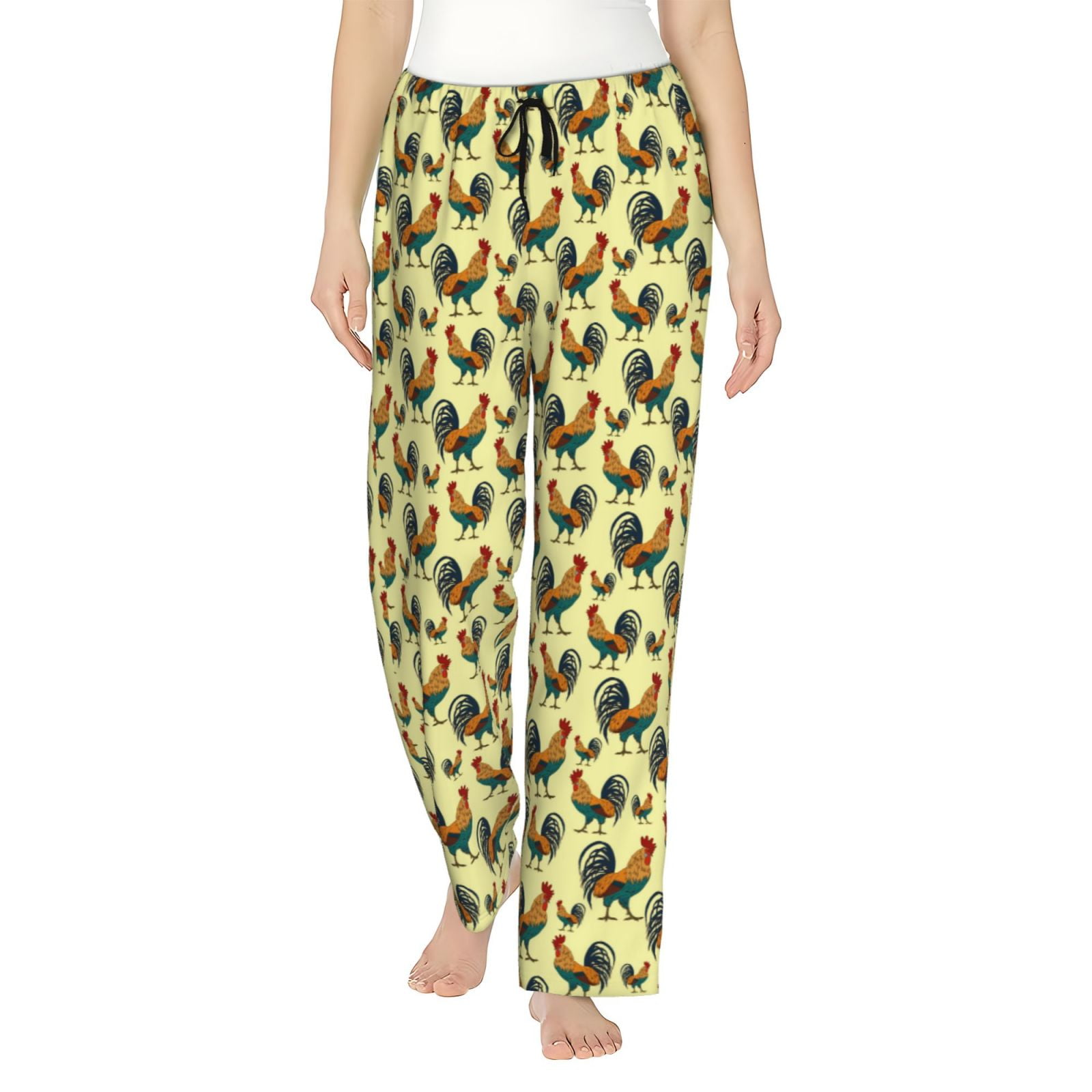 Cauagu Roosters In Farm Pajama Pants for Women Loose Fit Wide Leg ...
