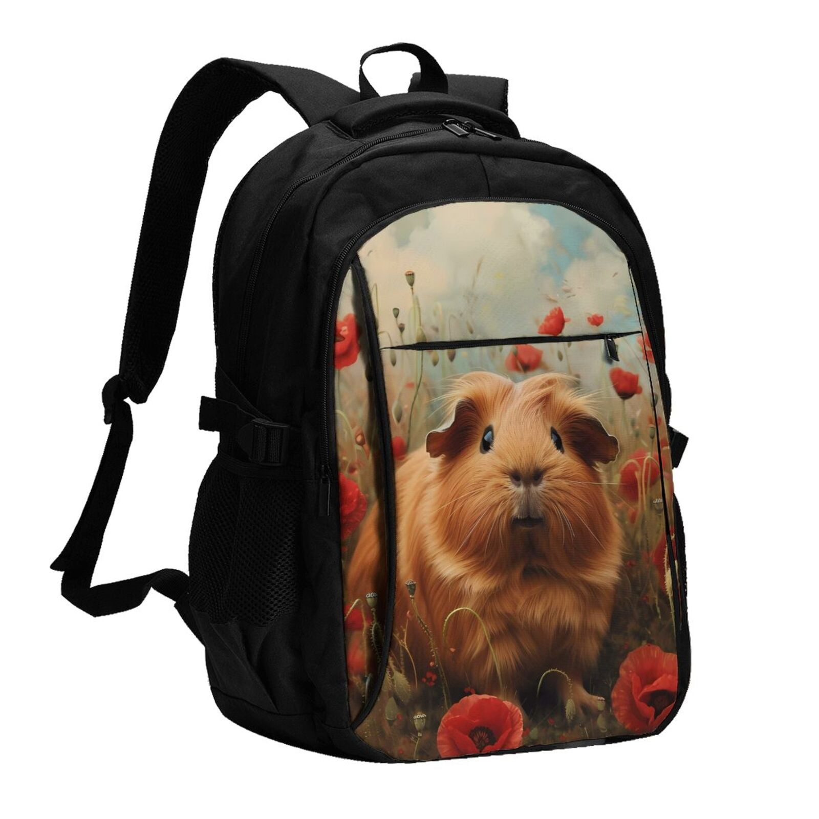Cauagu Rose Cute Guinea Pig Print Travel Laptop with USB Charging Port ...