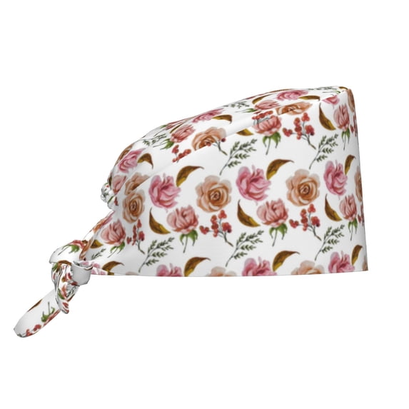 Cauagu Rose Flowers Pattern 1 Pcs Working Caps,Adjustable Working Hats ...
