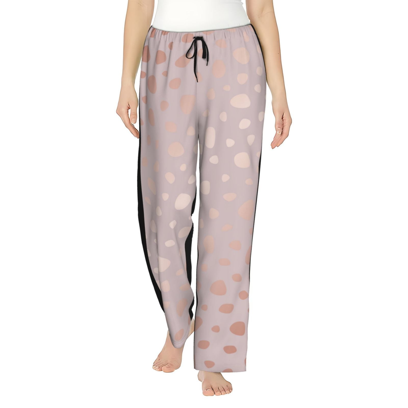 Cauagu Rose Gold Abstract Spots 1 Pajama Pants for Women Loose Fit Wide ...