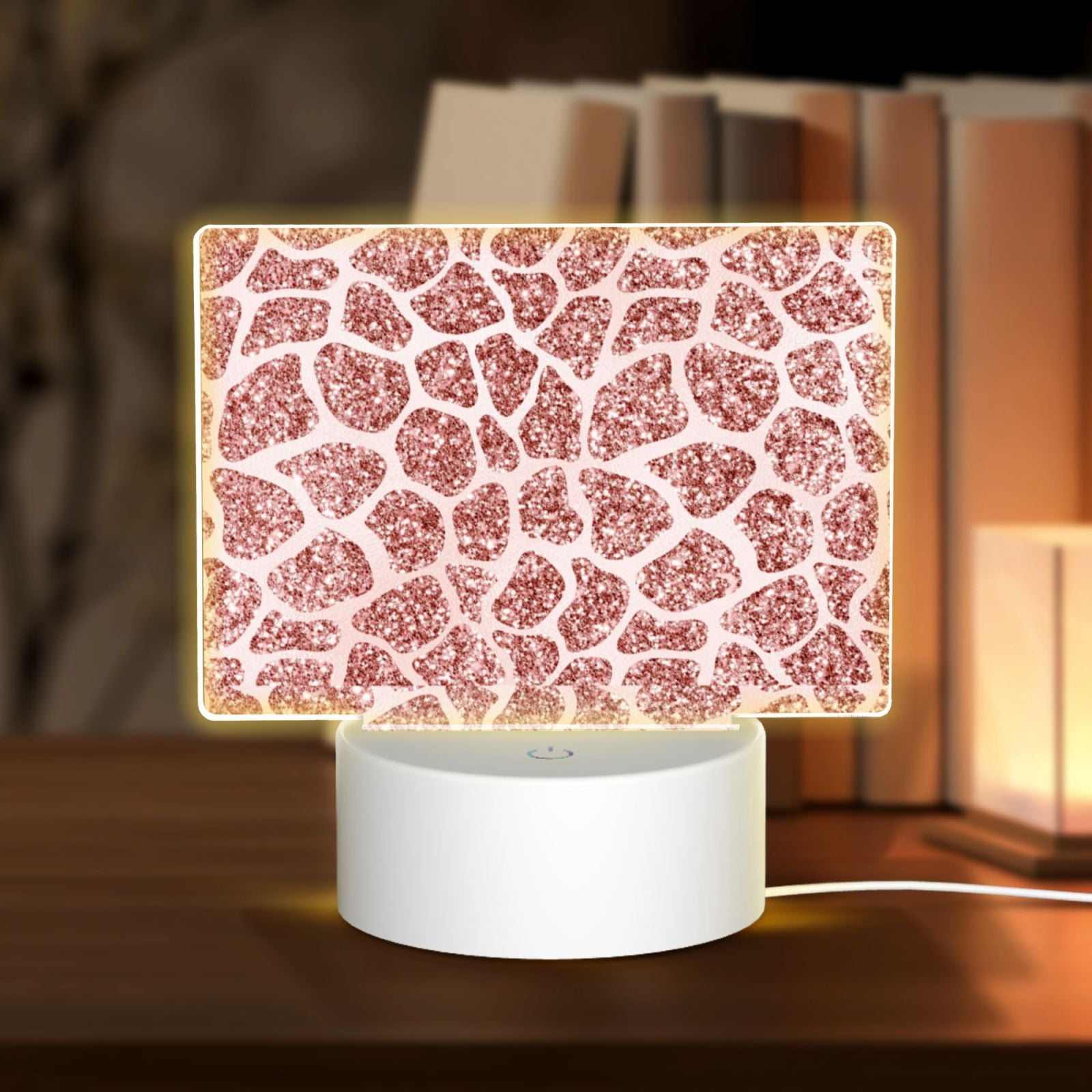 Cauagu Rose Gold Abstract Spots for Rectangle Acrylic Night Light ...