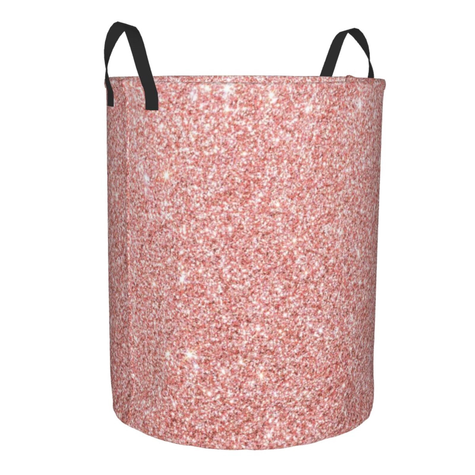 Cauagu Rose Gold Pink Glitter for Laundry Basket,Collapsible Organizer ...