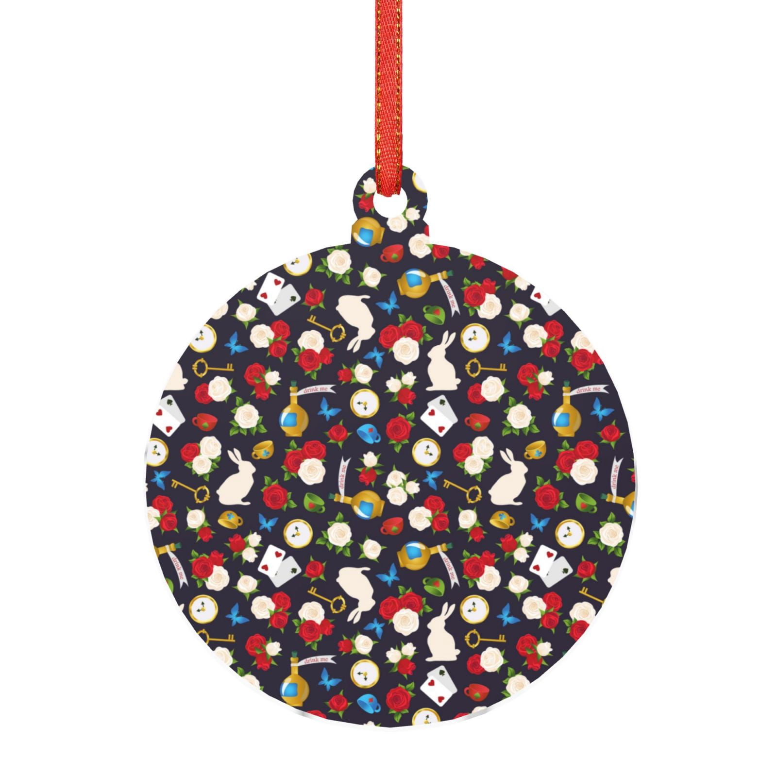 Cauagu Rose Rabbit Pattern Acrylic Christmas Pendant,1-Pack Christmas ...