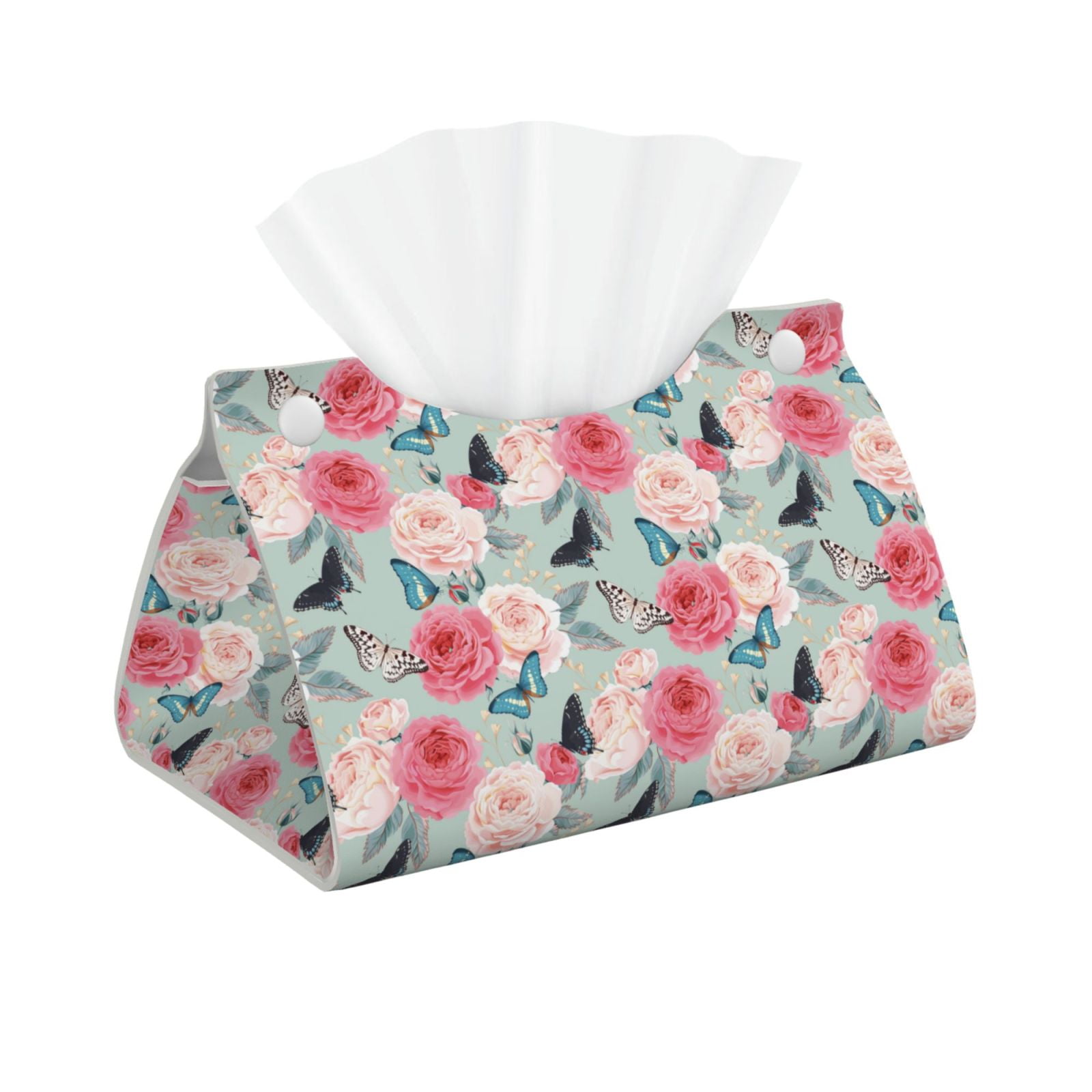 Cauagu Roses and Butterflies for Large Tissue Box Cover Rectangular ...