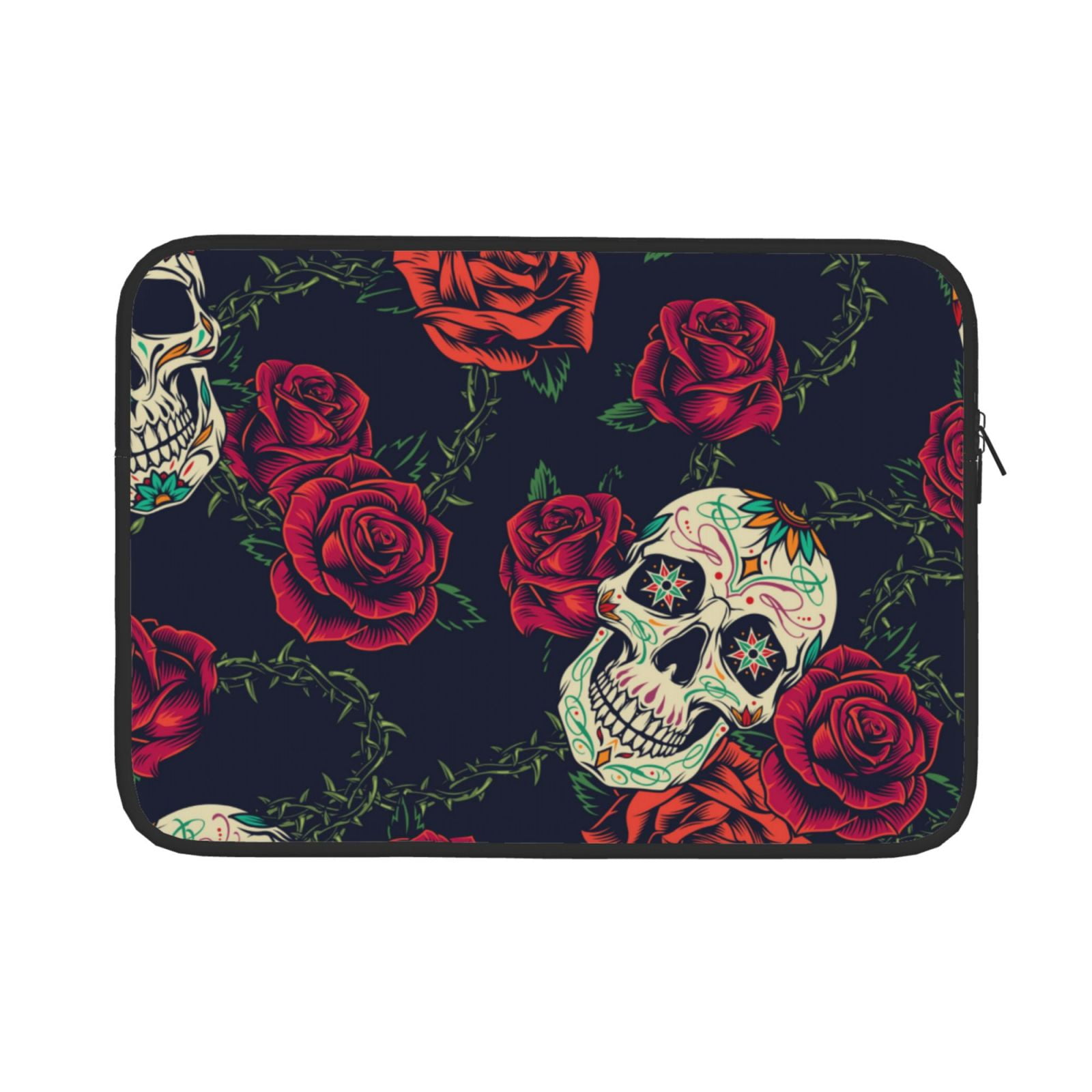 Cauagu Roses Skulls Print Laptop Sleeve Case, Laptop Cover Portable ...