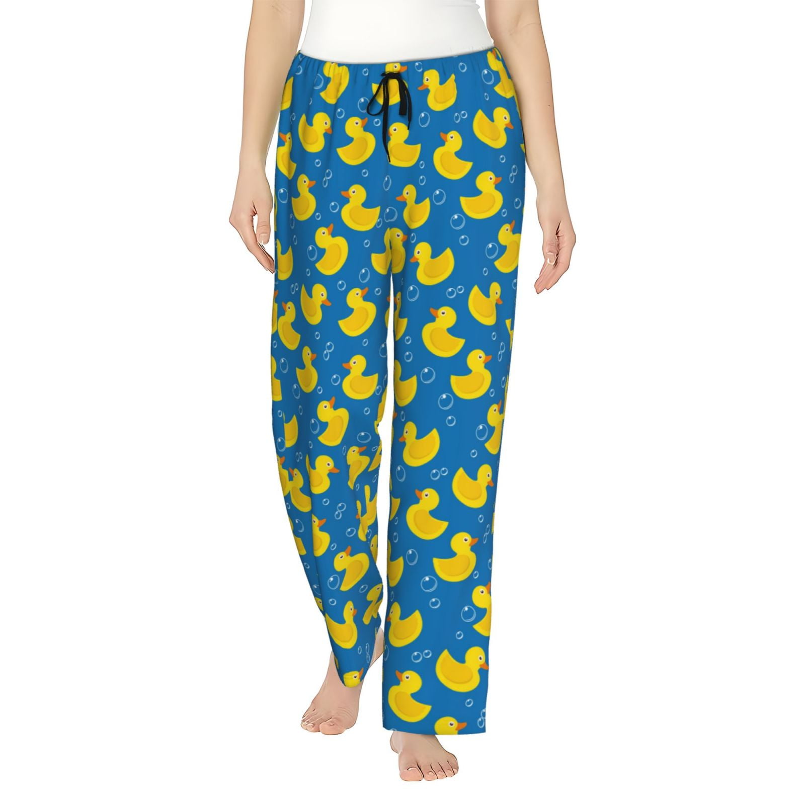 Cauagu Rubber Duck Pajama Pants for Women Loose Fit Wide Leg Trouser ...