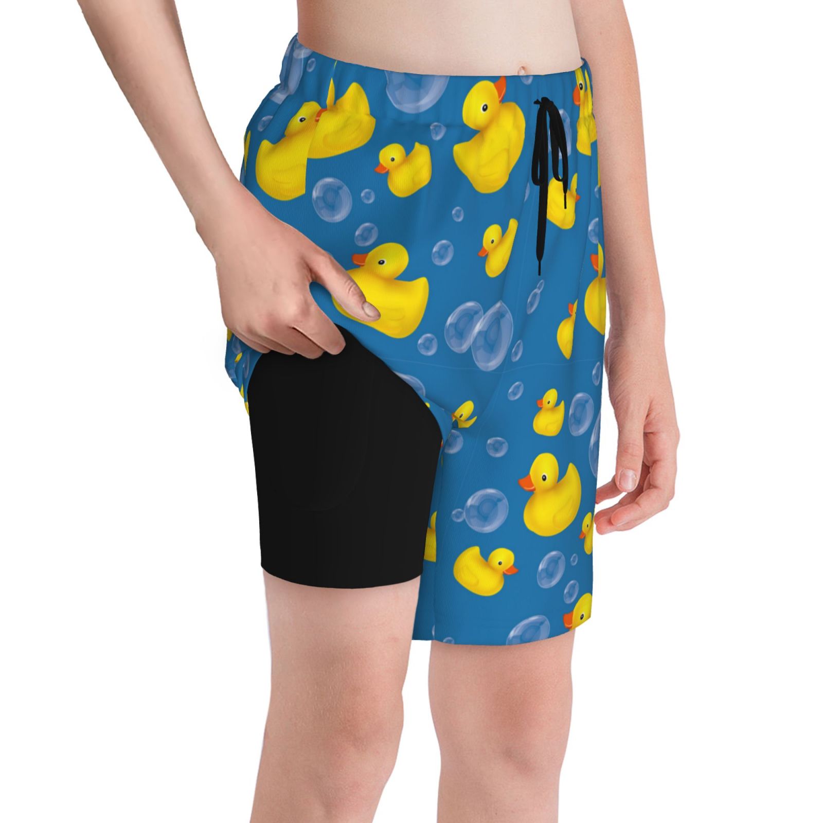 Cauagu Rubber Duck Print Swim Trunks for Men,Youth Boys Swim Shorts ...