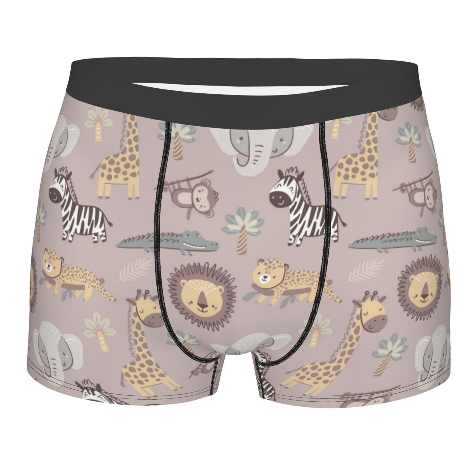 Cauagu Safari Animals Print Boxer Briefs for Men,Comfortable Breathable ...
