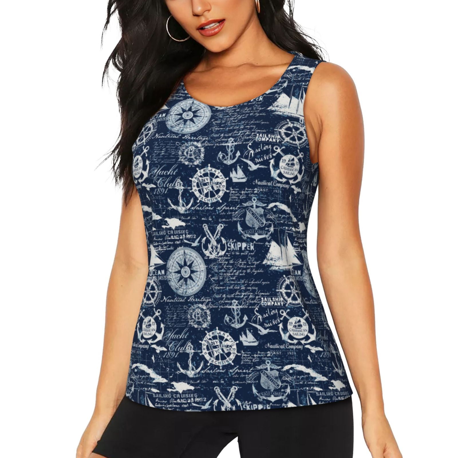 Cauagu Sailing Cruises Nautical for Women's Workout Tank Tops ...
