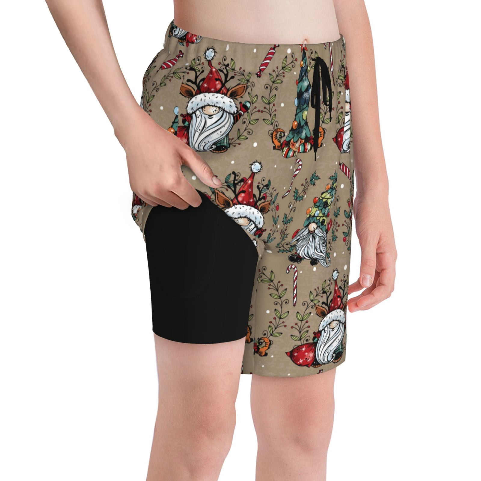 Cauagu Santa Claus cute Print Swim Trunks for Men,Youth Boys Swim ...