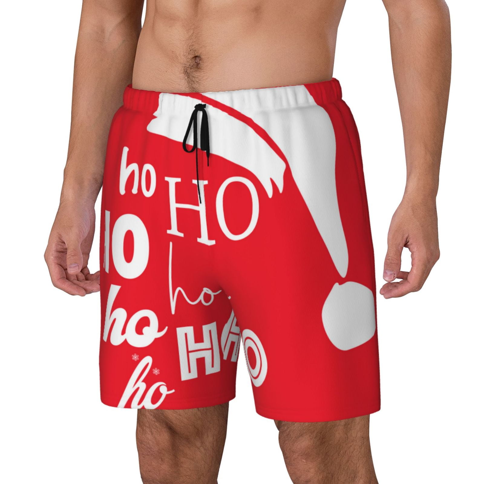 Cauagu Saying Ho Ho Ho Print Mens Swim Trunks Quick Dry Board Shorts ...