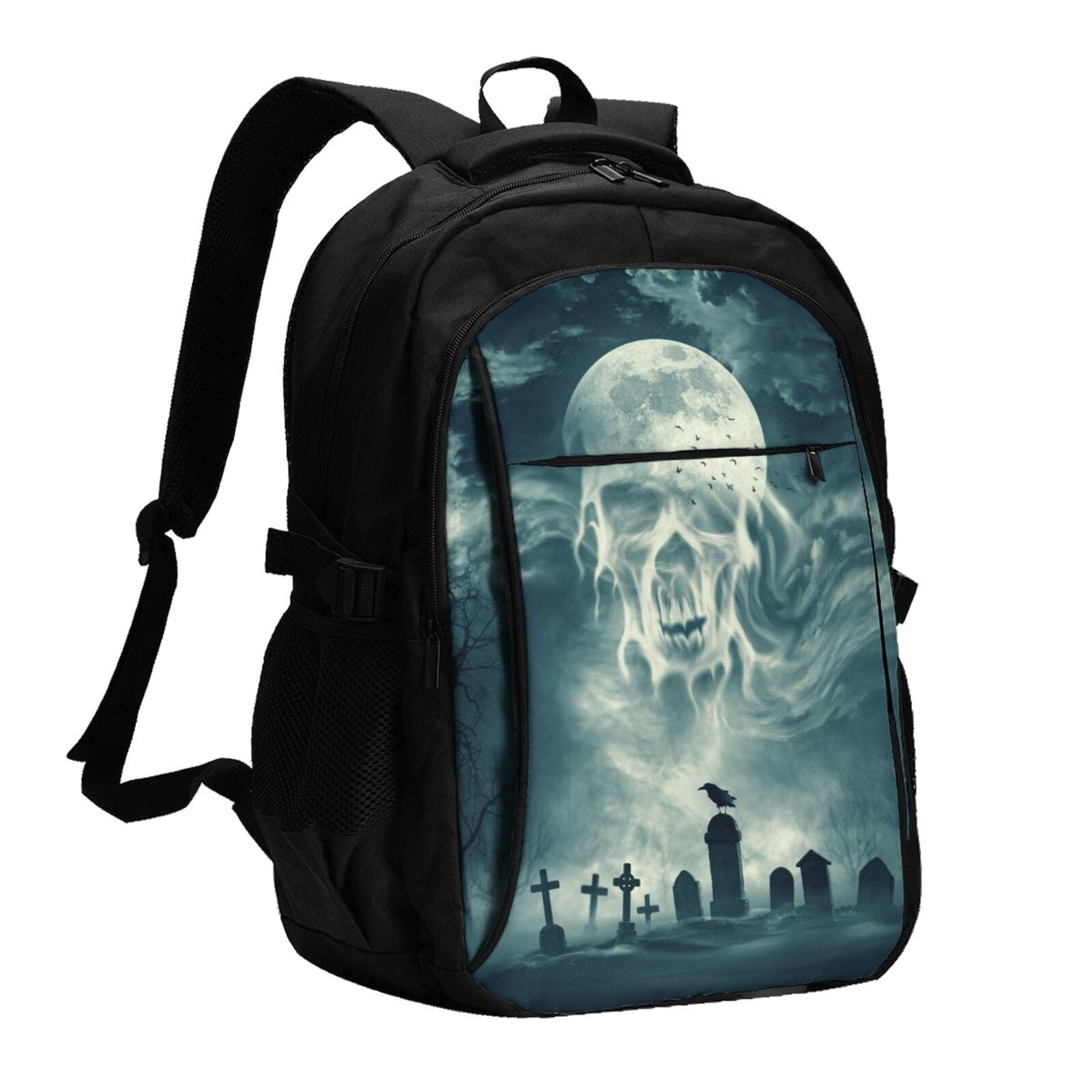 Cauagu Scary Moon And Clouds Print Travel Laptop with USB Charging Port ...