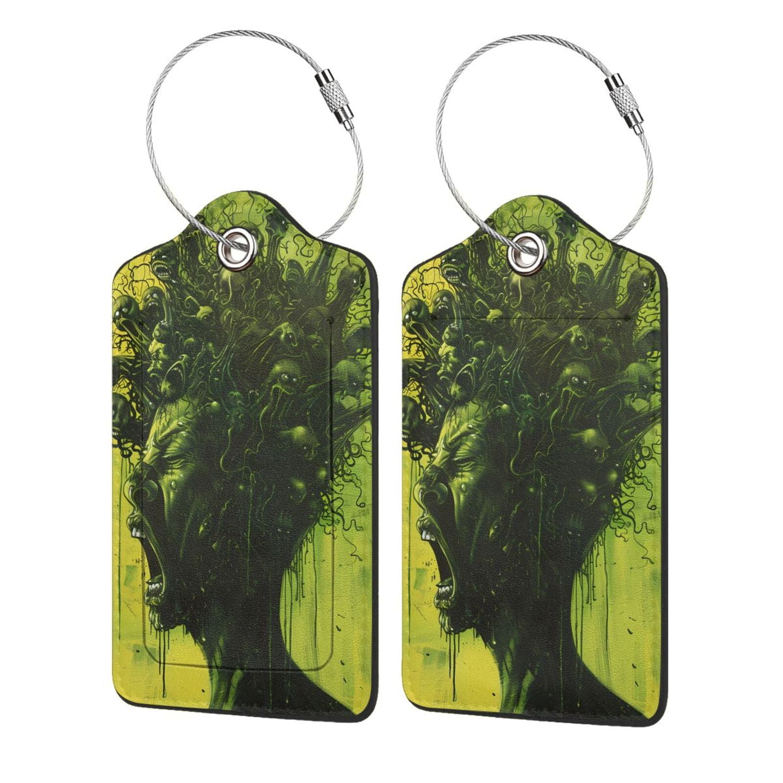 Cauagu Screaming Horror Art Pattern Luggage Tags,Leather Luggage Tags ...