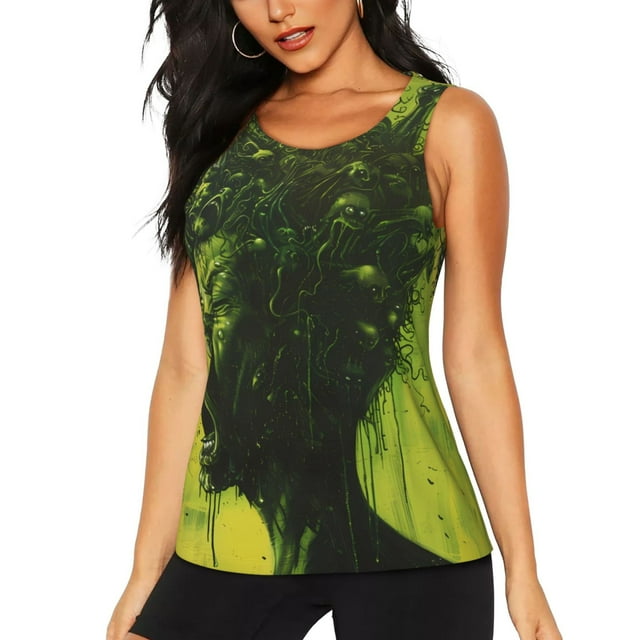 Cauagu Screaming Horror Art for Women's Workout Tank Tops Sleeveless ...