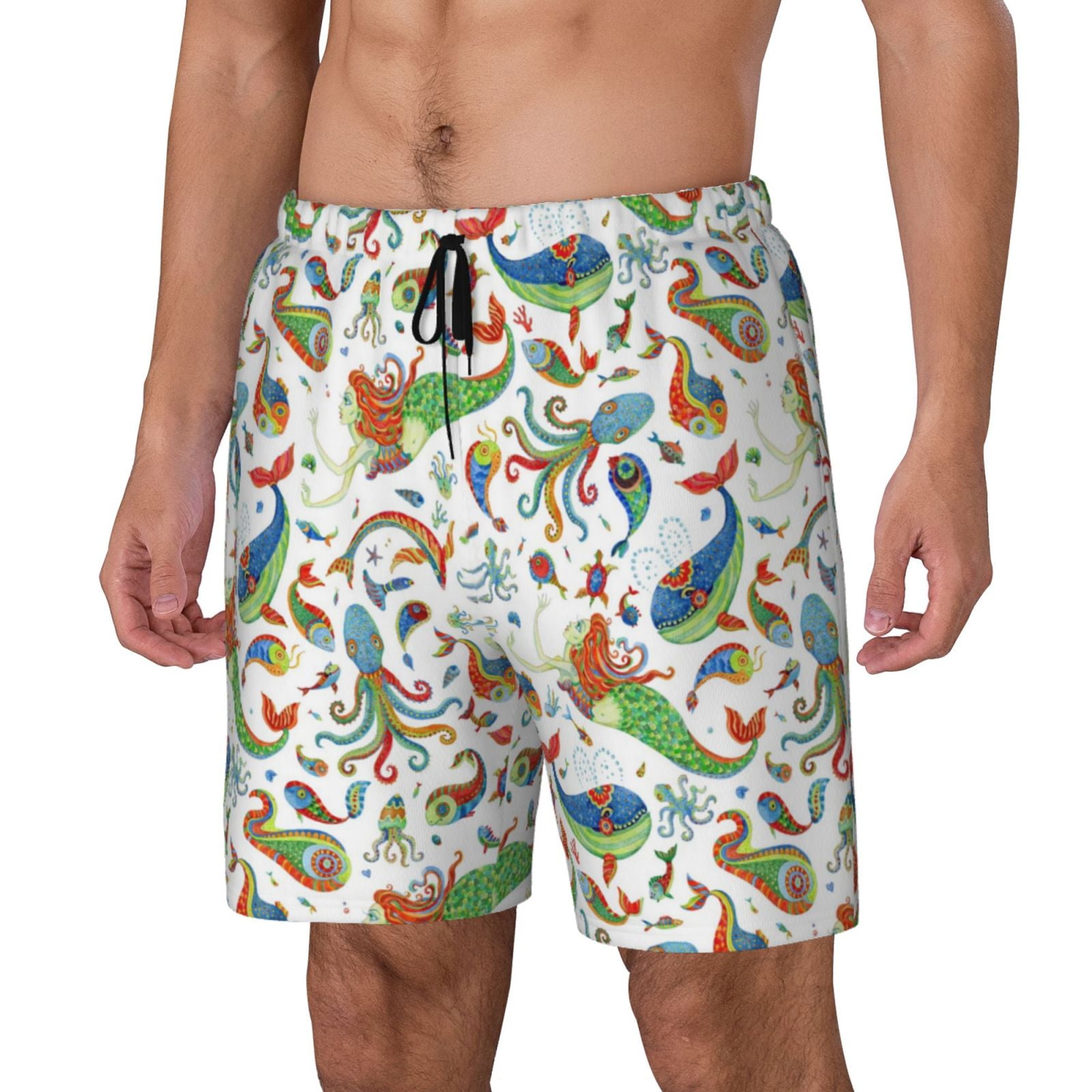 Cauagu Sea Animals 1 Print Mens Swim Trunks Quick Dry Board Shorts Swim ...