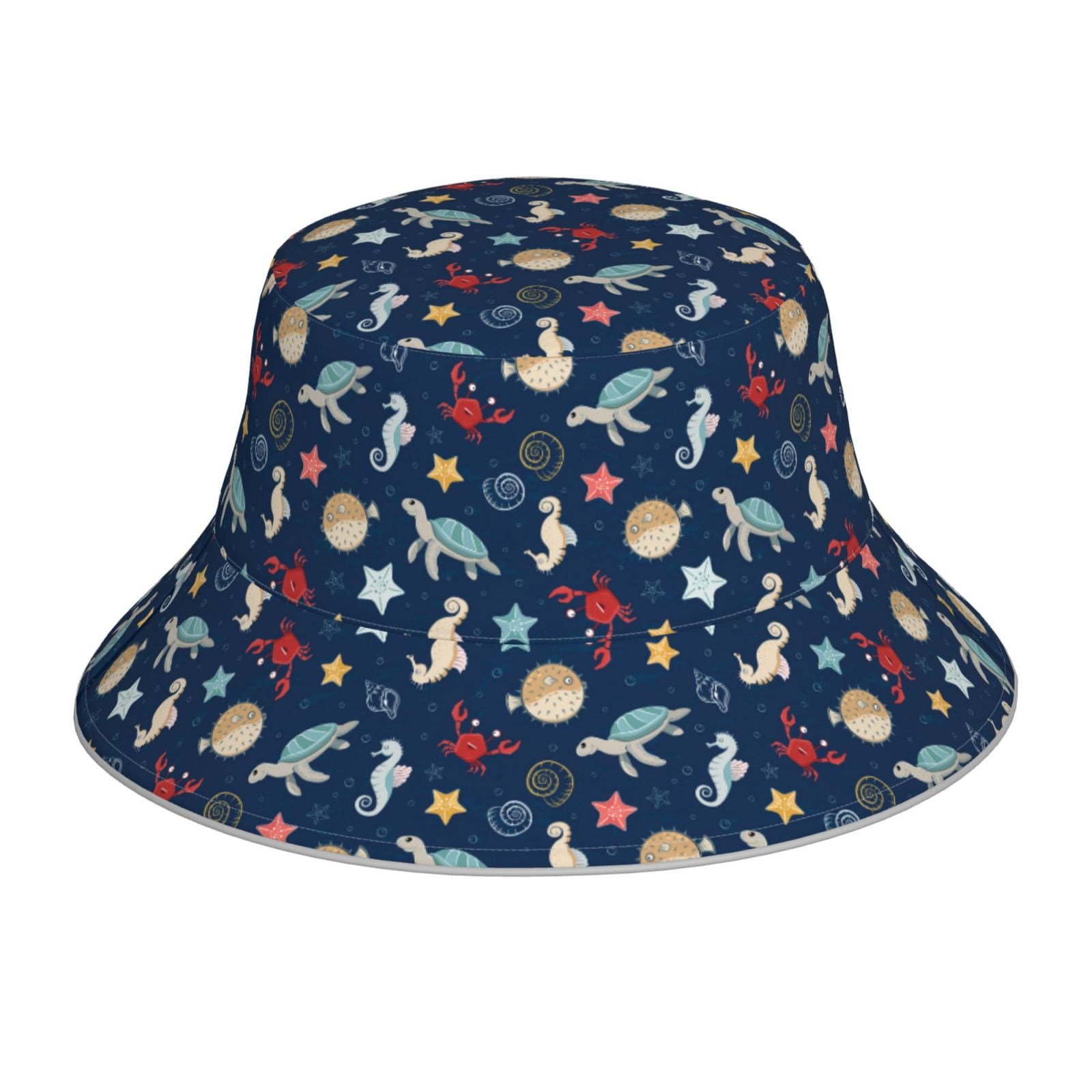 Cauagu Sea Creatures for Unisex Bucket Hat,Outdoor Summer Beach Fishing ...