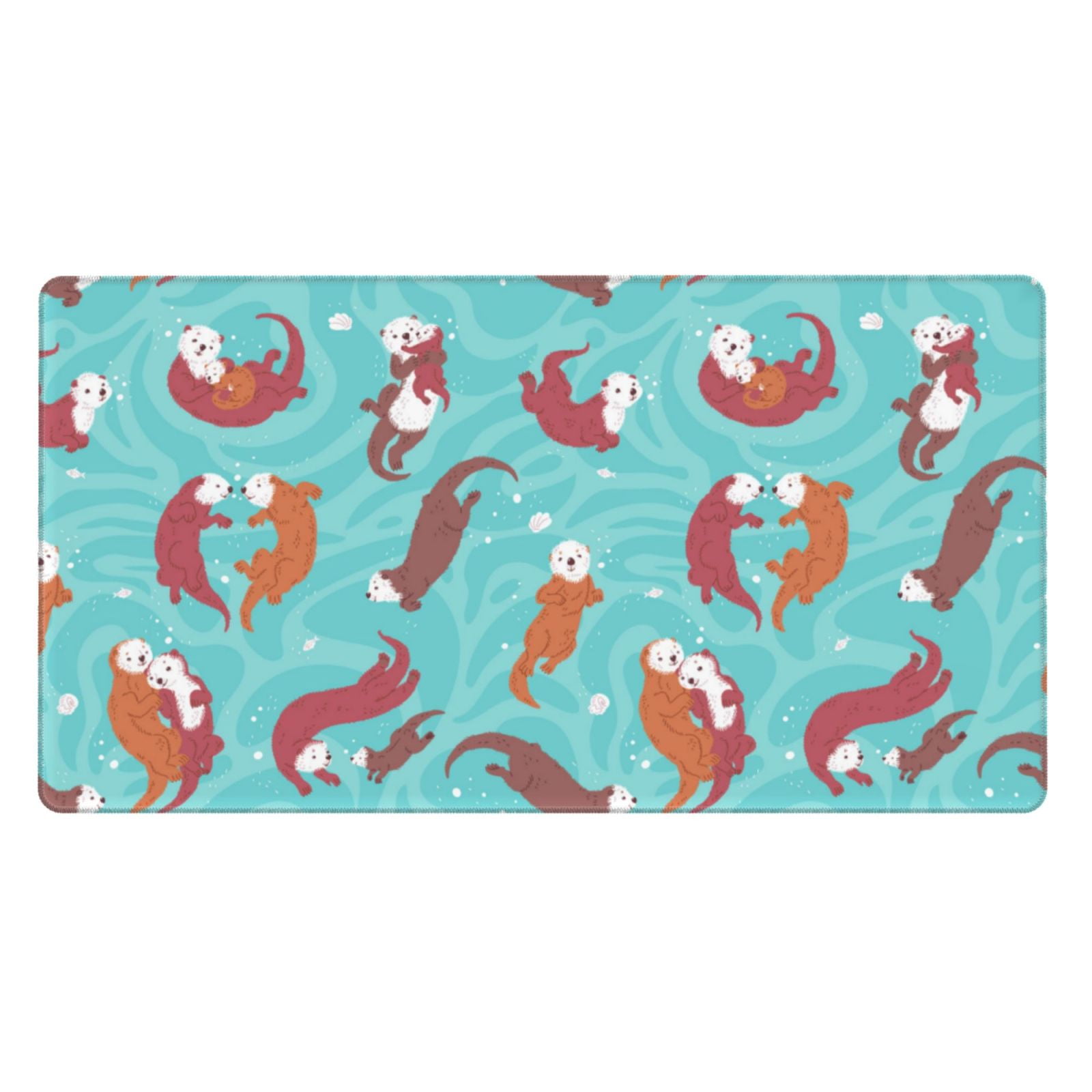 Cauagu Sea Otters Family In Blue Water for Large Mouse Pad,XXL Extended ...