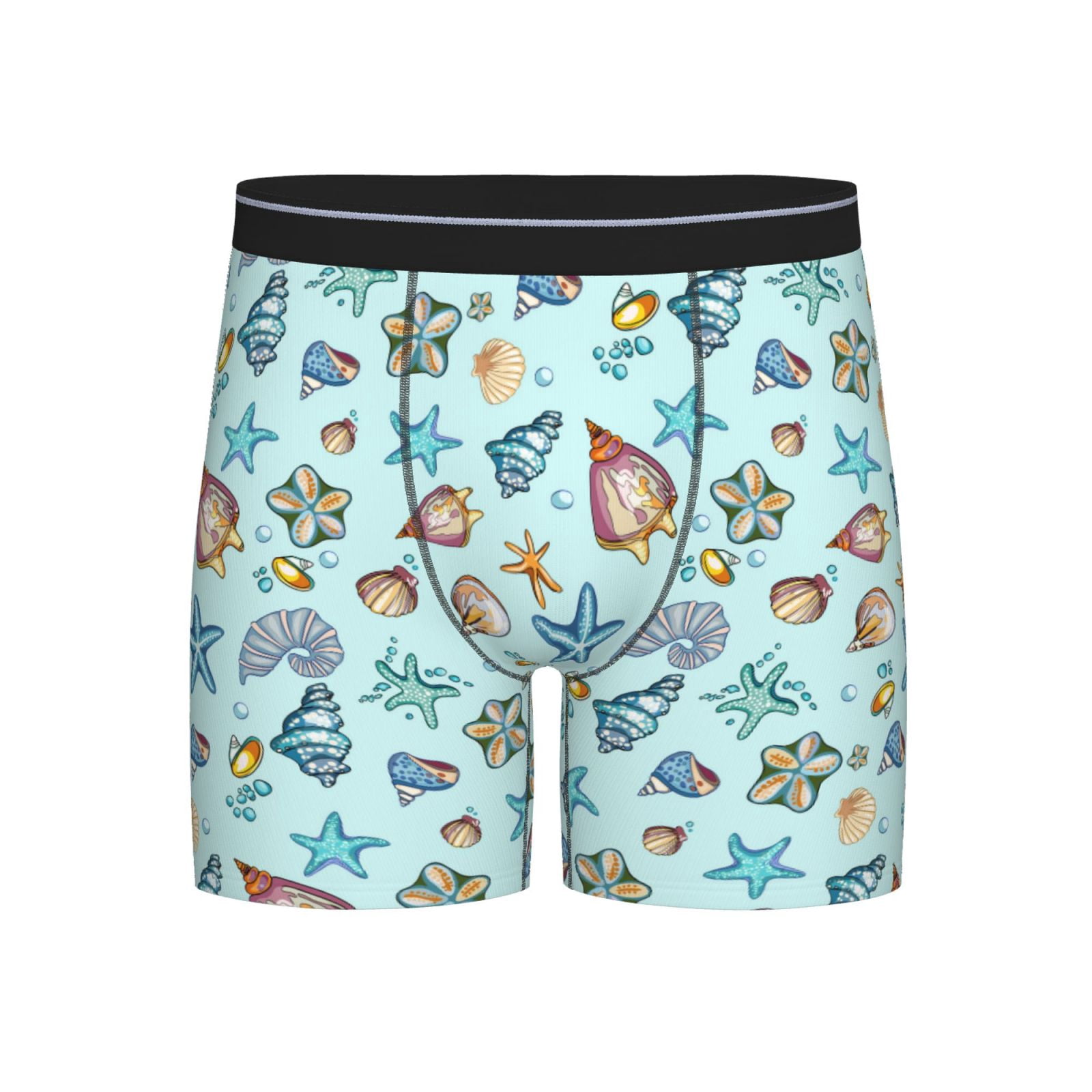 Cauagu Sea Shells 2 Print Men's Boxer Briefs, Funny & Cute Underwear ...